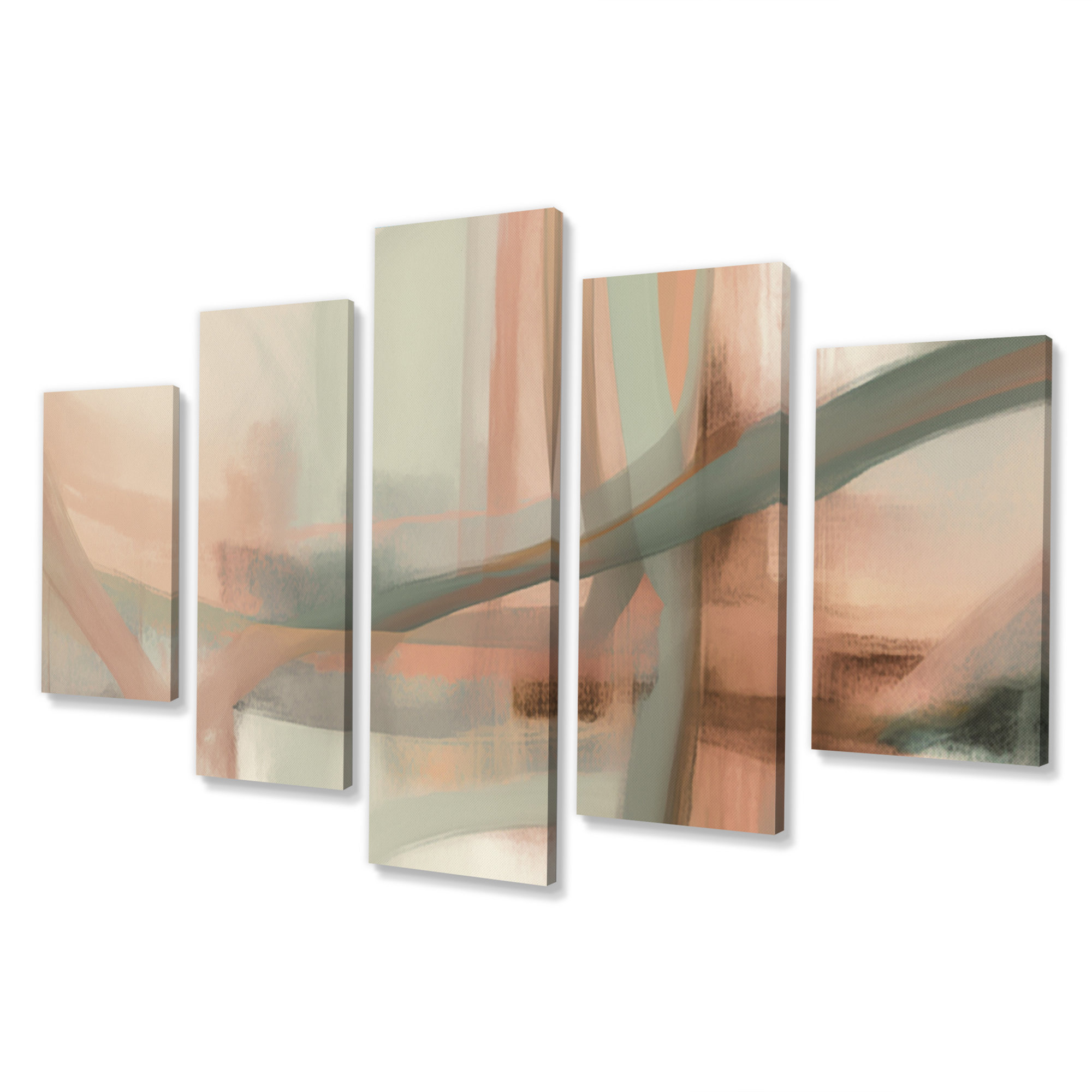 Wrought Studio™ Knowing Vintage Pink Minimal Retro Simplicity II - Abstract Wall Art Living Room ...