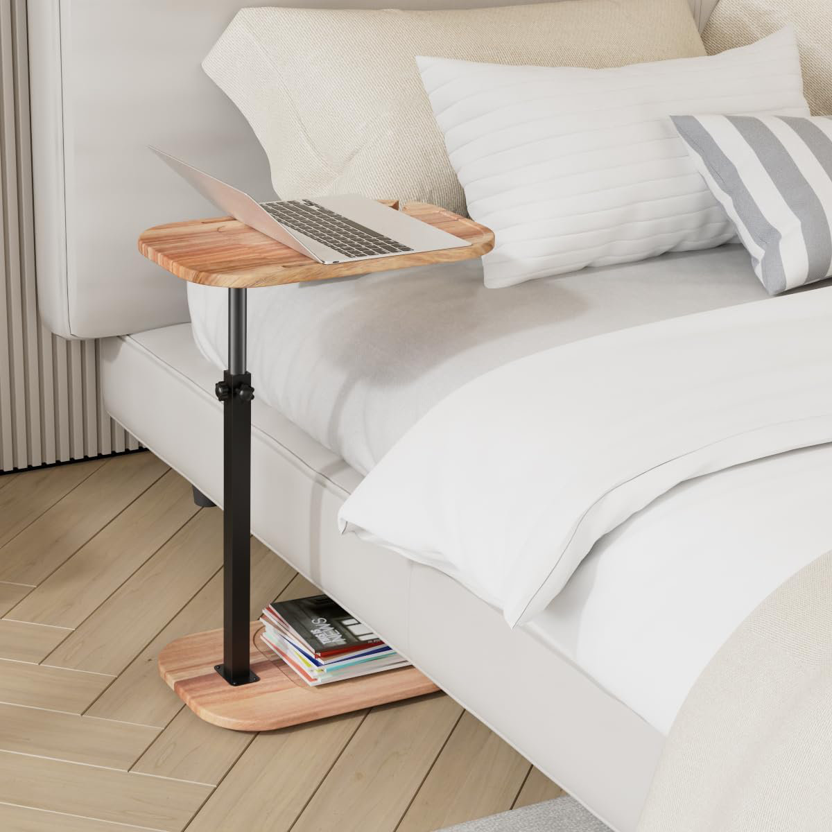 RAPTIZ TV Tray Table Adjustable Height Swivel Tray Tables For Couch ...