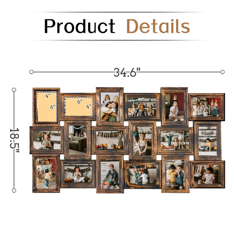 Astoria Grand Height 18 Opening Wall Gallery Family Picture Frame Set ...