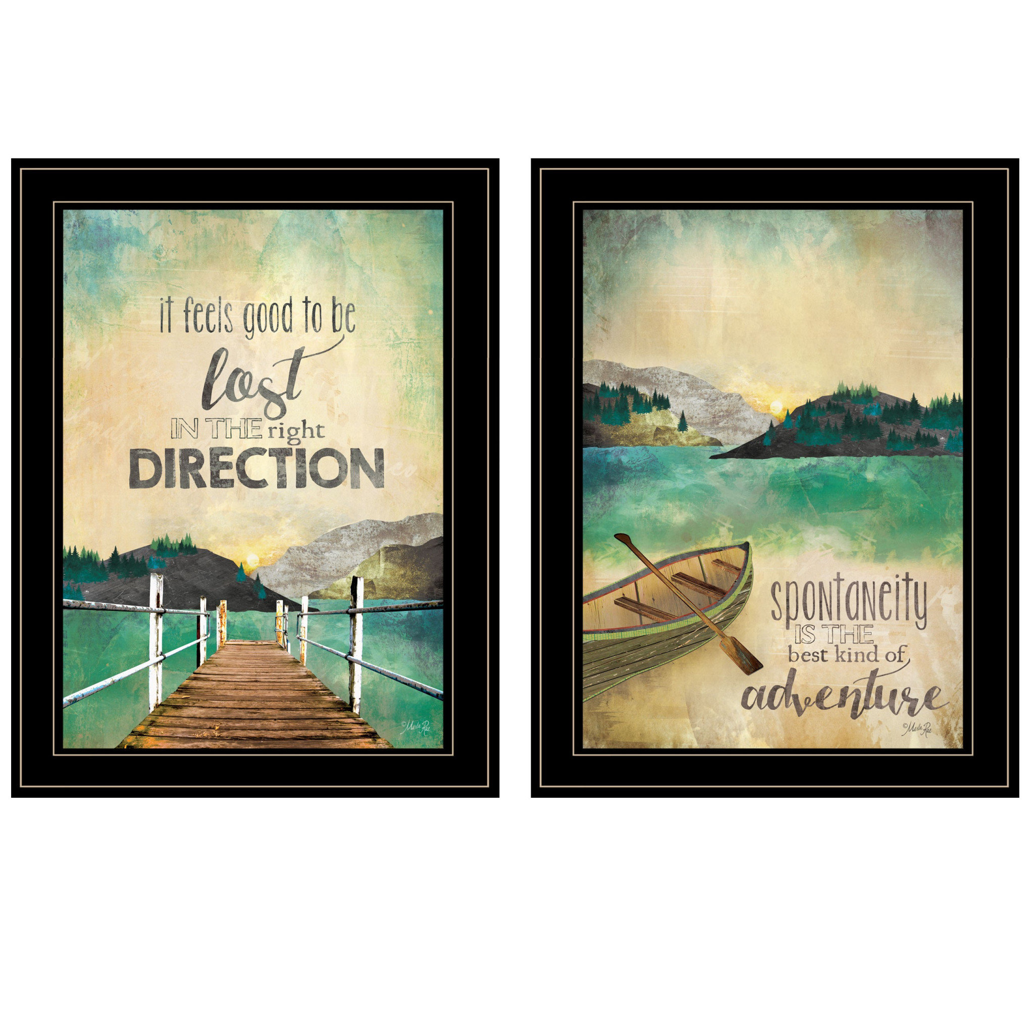 Trinx Set Of Two Right Direction Or Adventure 2 Framed Print Wall Art ...