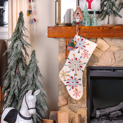 HGTV Home Collection Boho Snowflake Stocking | Wayfair