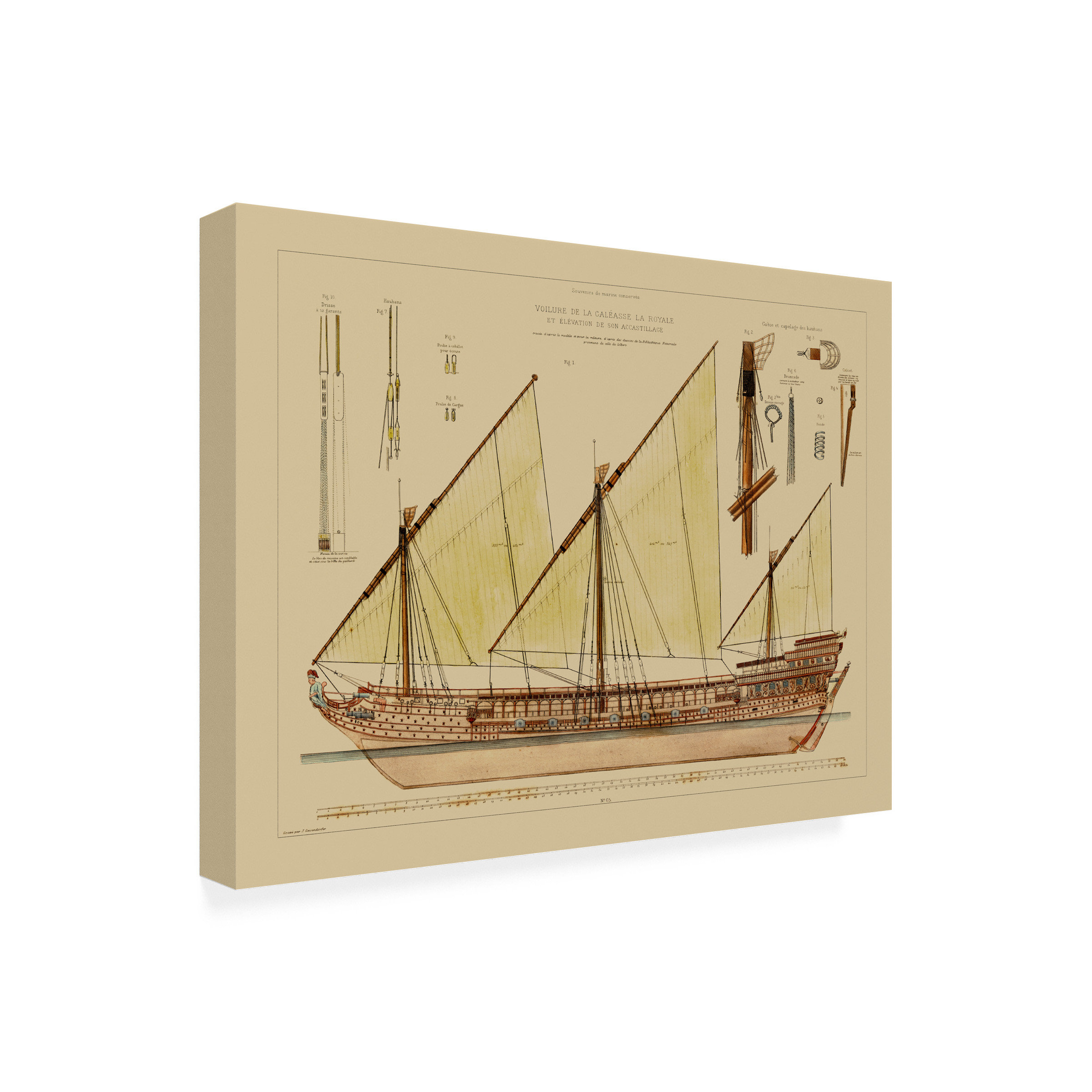 Trademark Fine Art Vision Studio 'Small Antique Ship Plan VI' Canvas ...