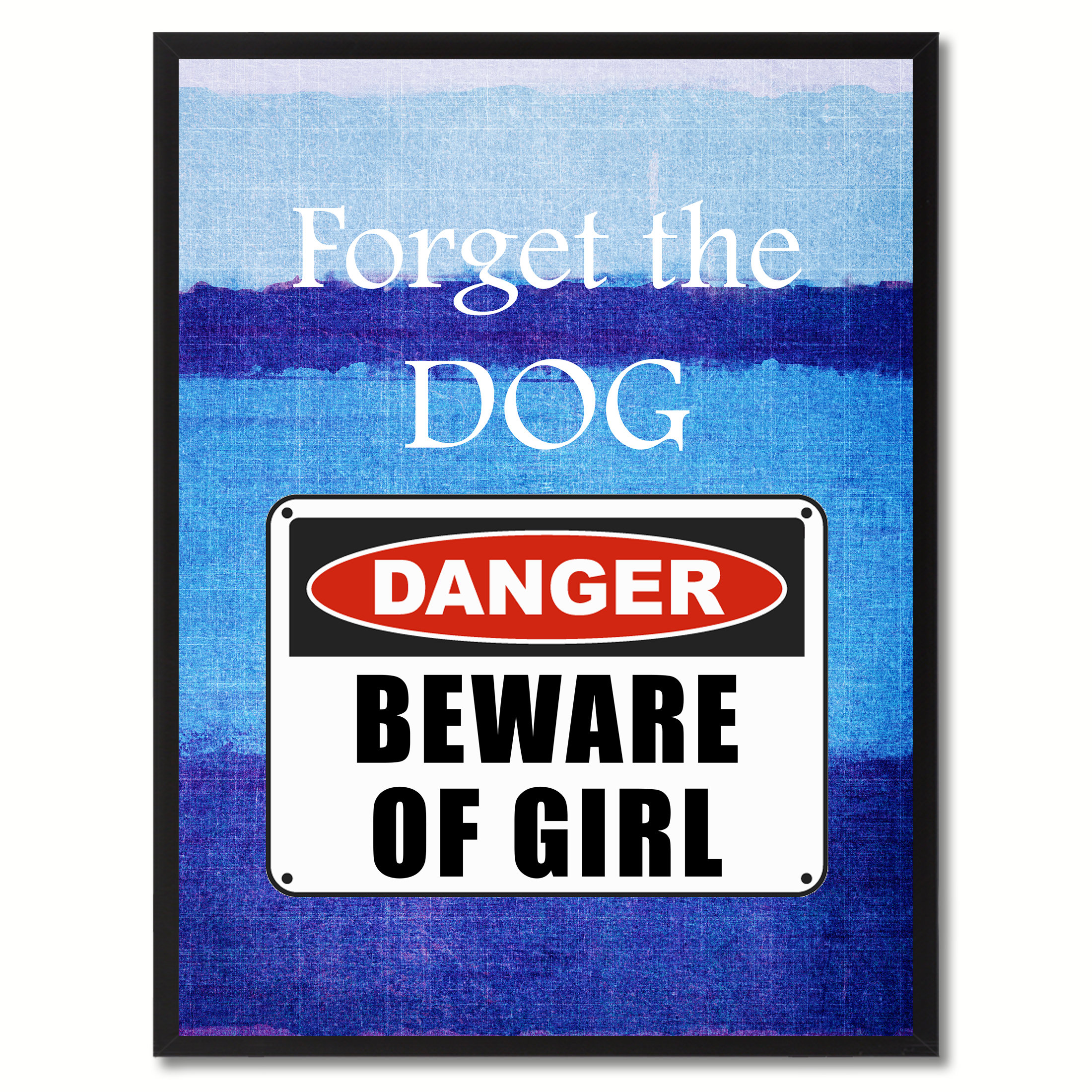 Trinx Beware Of Girl Danger Sign, Canvas, Picture Frame, 28X37 | Wayfair