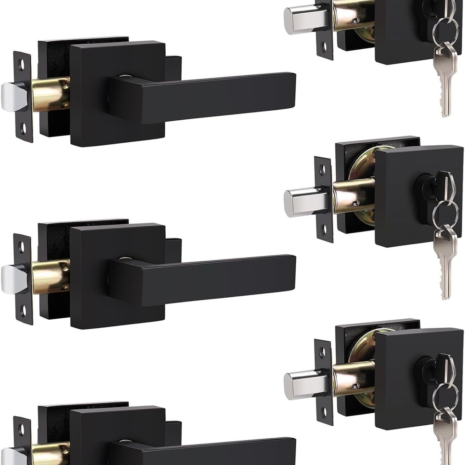 Roundhill Furniture Keyed entry door lock (with latch), reversible ...