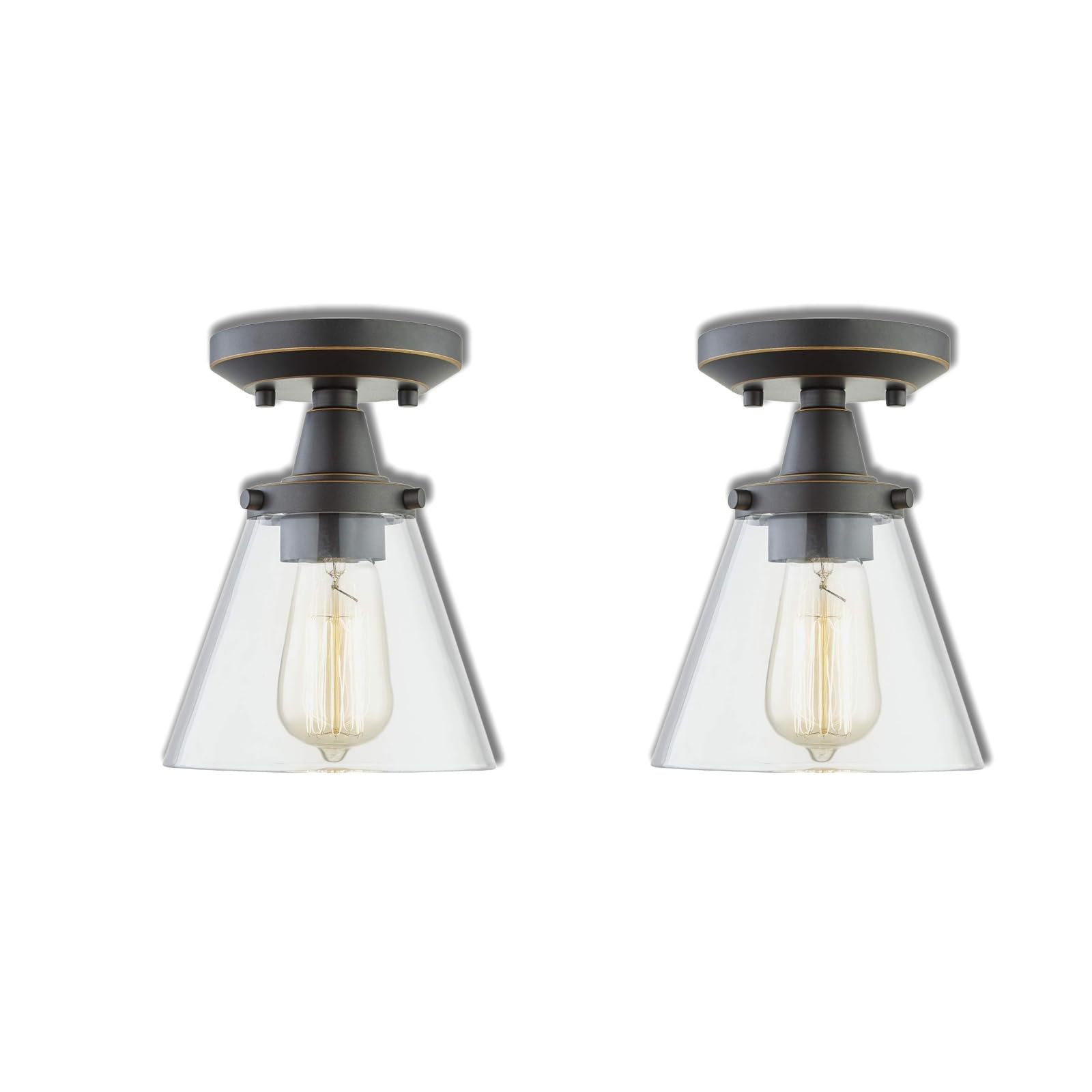 Breakwater Bay 2-Pack Semi Flush Mount Ceiling Light Fixture | Wayfair