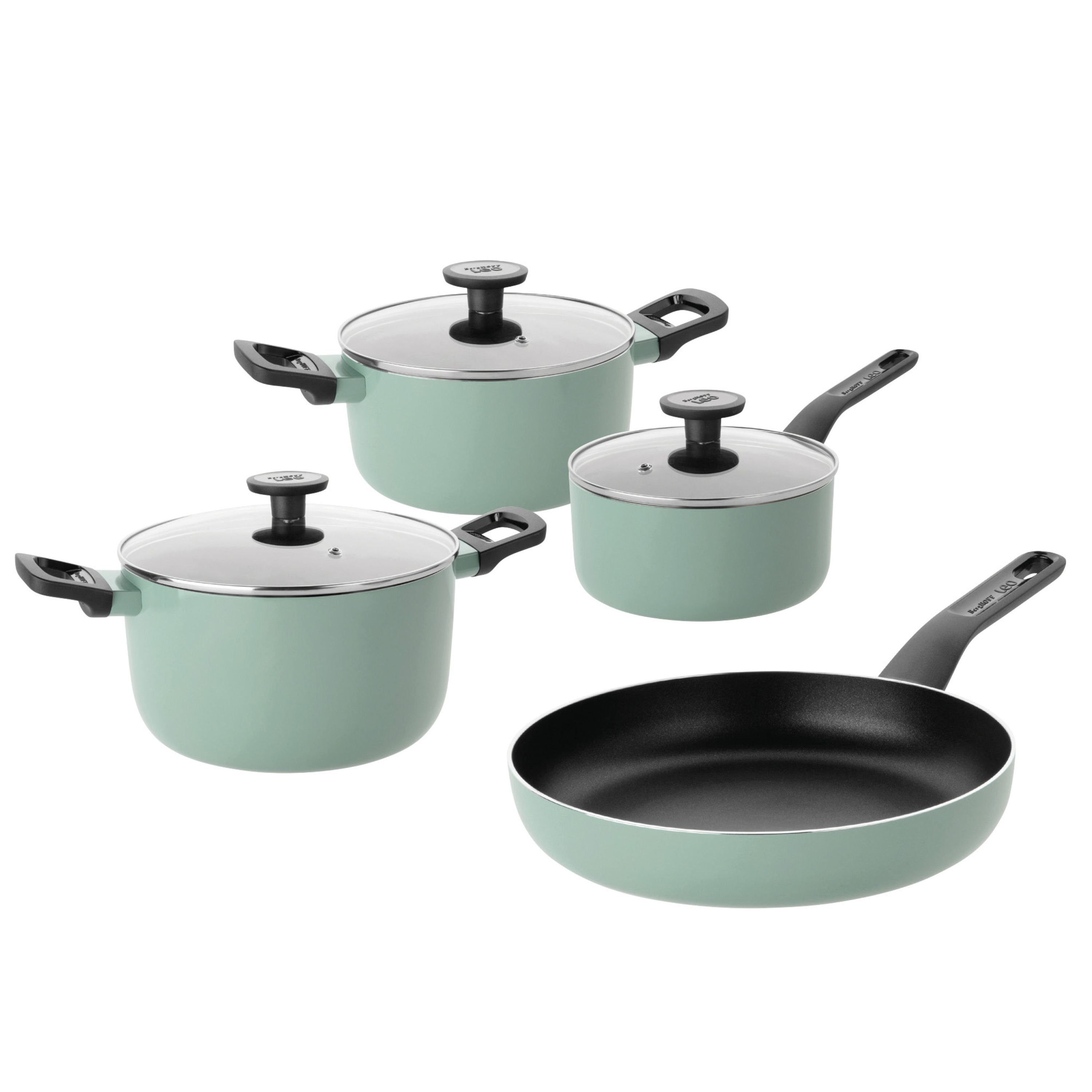 BergHOFF Sage Non-stick Aluminum 7Pc Cookware Set with Glass Lid | Wayfair