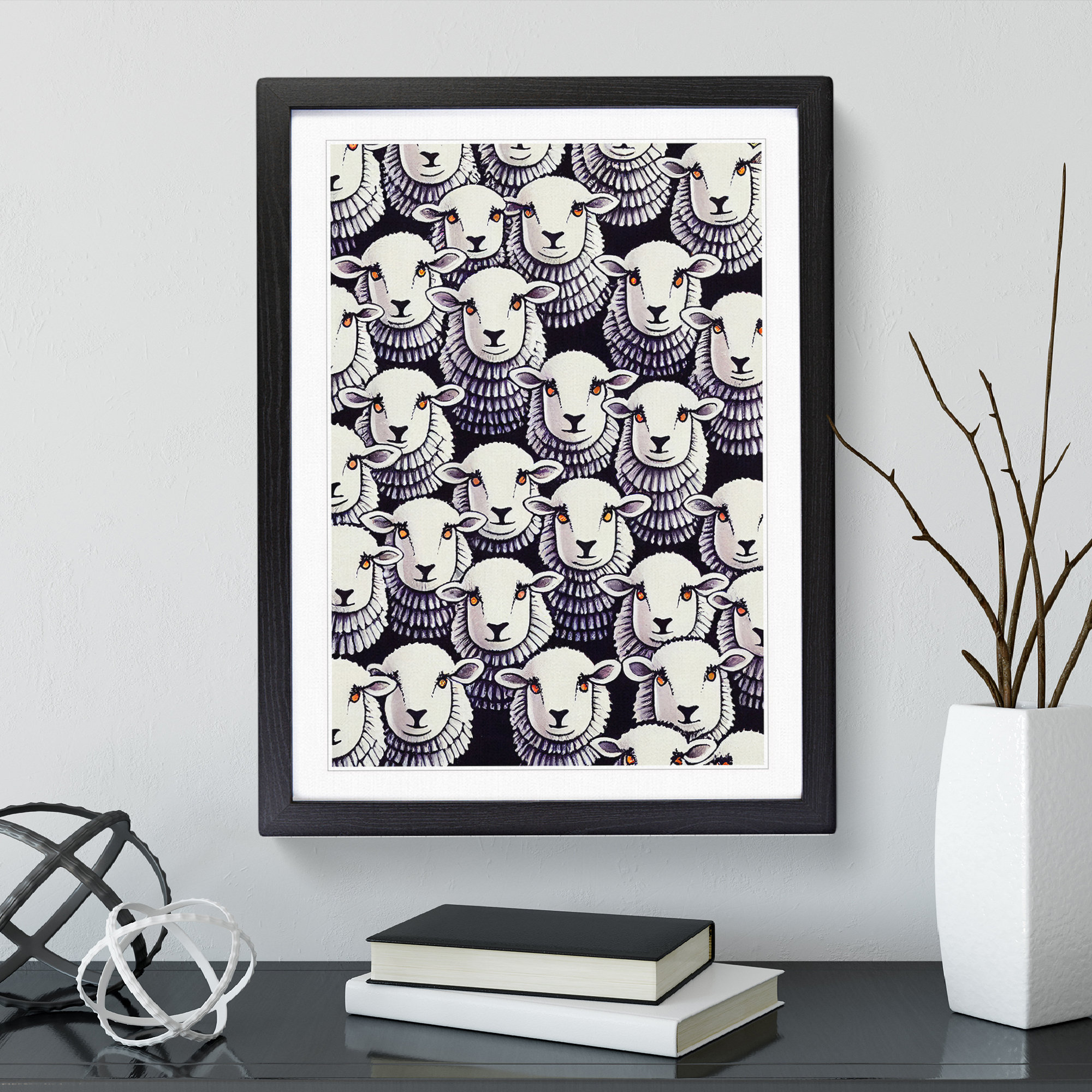 Brambly Cottage Faces of the Sheep - Picture Frame Graphic Art ...