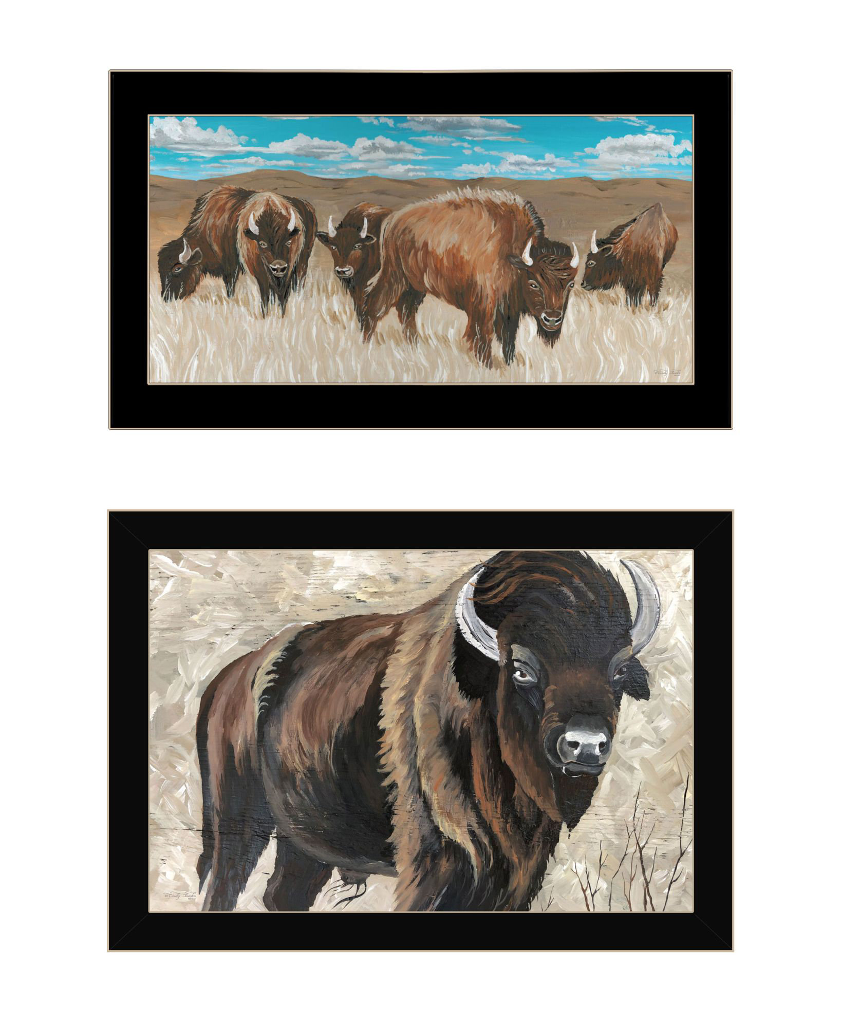 Union Rustic «Union Bossic of the Bison Herd», art mural encadré pour ...