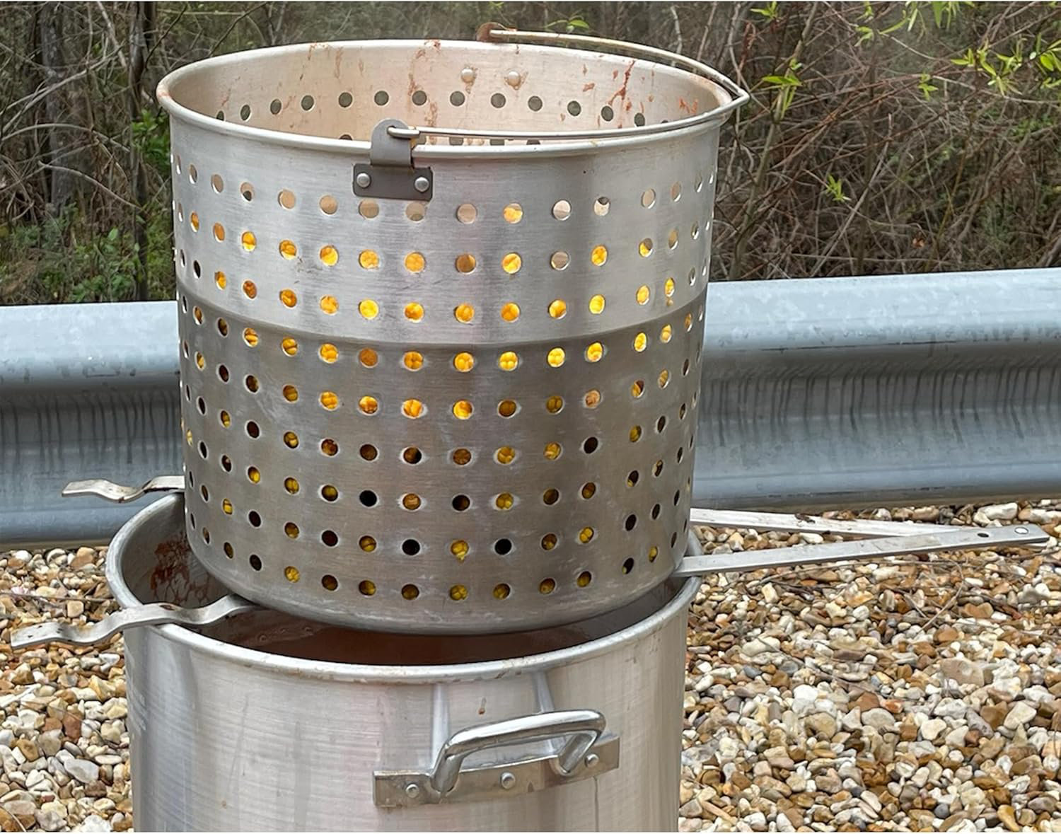 King Kooker Strainer Rack for Draining Large Baskets Over Boiling Pots ...