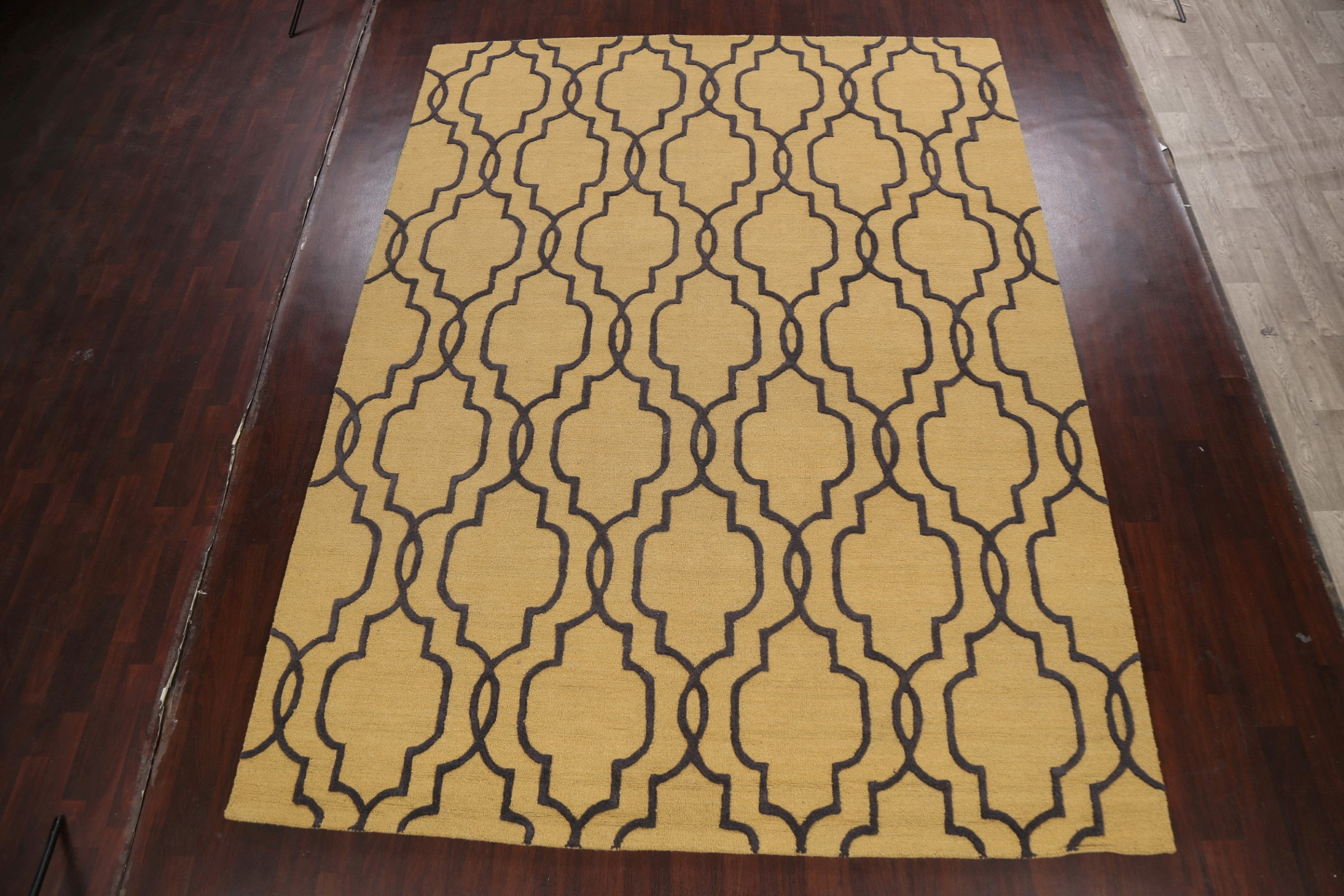 Wildon Home® Sanostee Geometric Handmade Tufted Wool Gold Area Rug ...