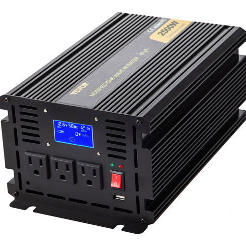VEVOR Power Inverter, 2500W Modified Sine Wave Inverter, DC 12V to AC ...