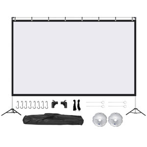 Symple Stuff Afeni White 160Cm x 274Cm Portable Folding Frame Projector ...