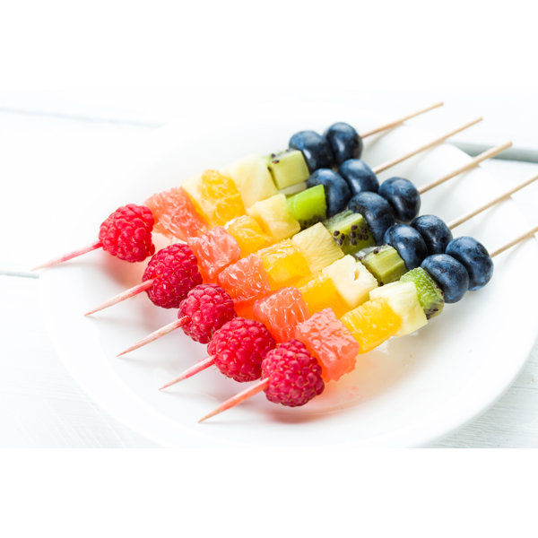 Hokku Designs Fresh Fruits on Sticks - Wrapped Canvas Photograph | Wayfair