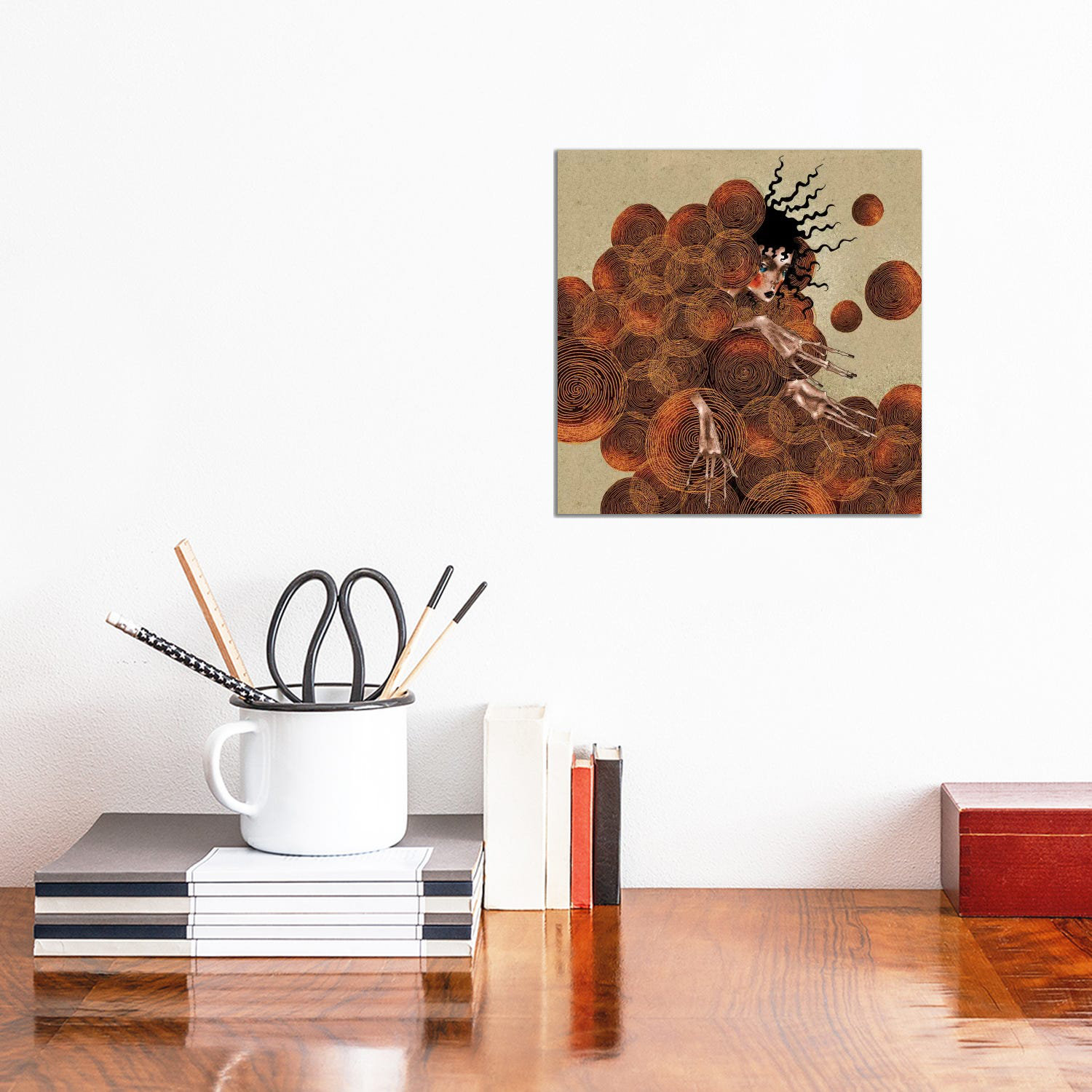 Happy Larry Golden Spirals by DEMÖ - Wrapped Canvas Art Prints ...