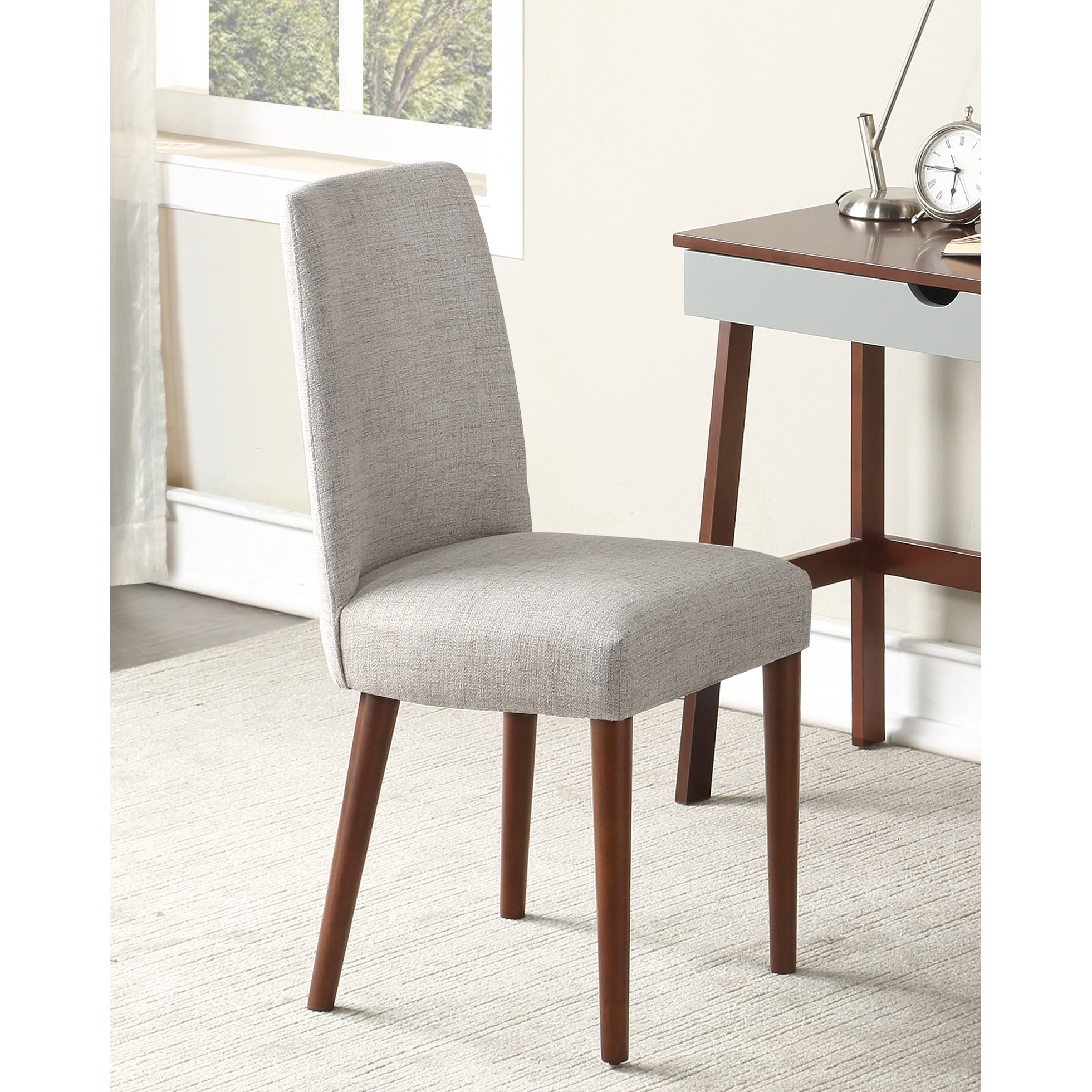 Hokku Designs Grey Fabric Chair With Steady Legs - Home Decor Element ...