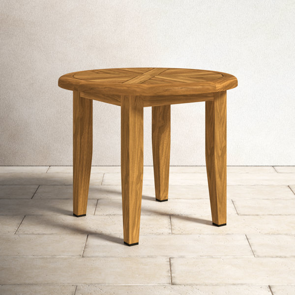Birch Lane™ Akiva Round Teak Outdoor Side Table & Reviews | Wayfair