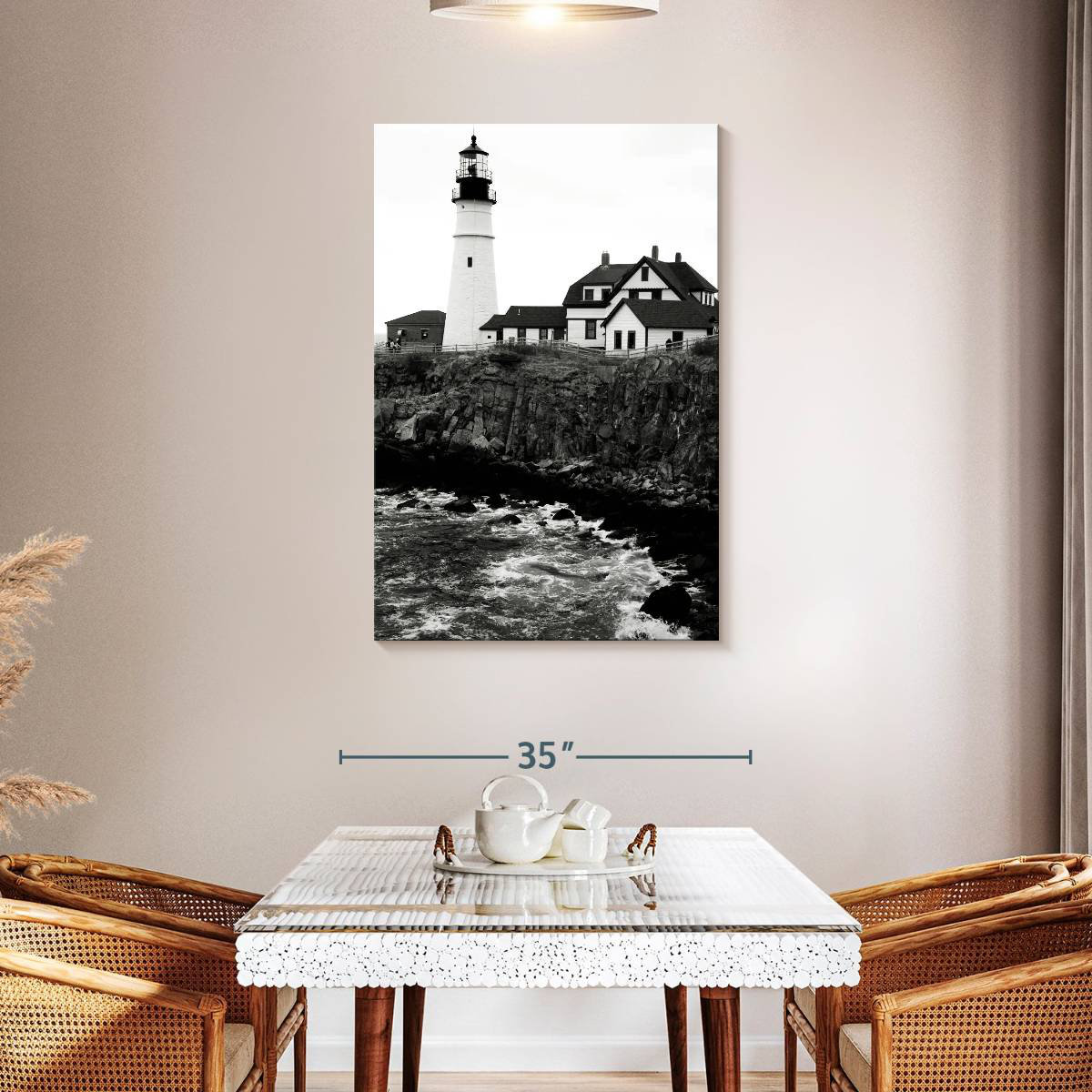 Ebern Designs Lilie Maine Lighthouse BW - Wayfair Canada
