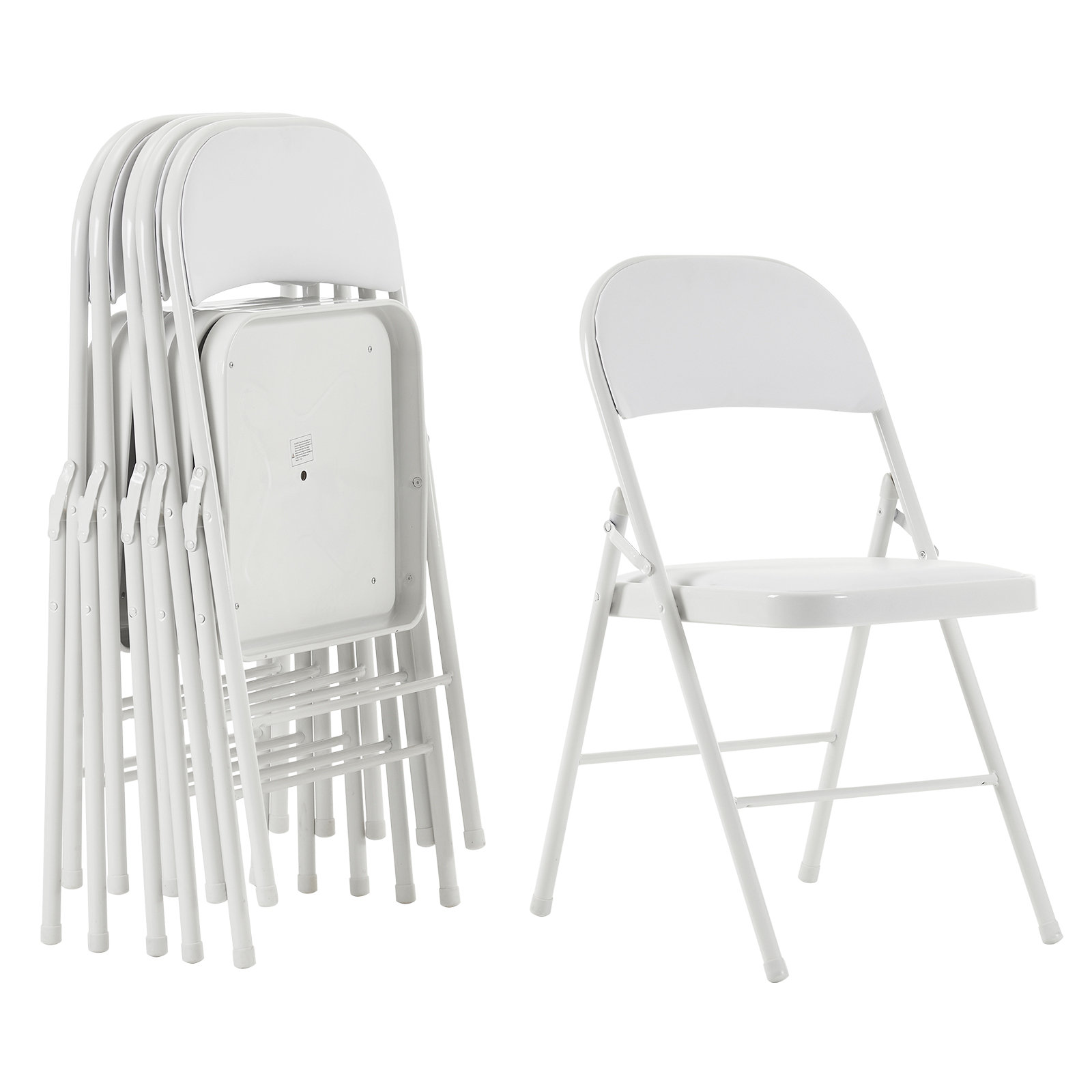 The Twillery Co.® Frankie Vinyl Padded Stackable Folding Chair Set of 6 ...