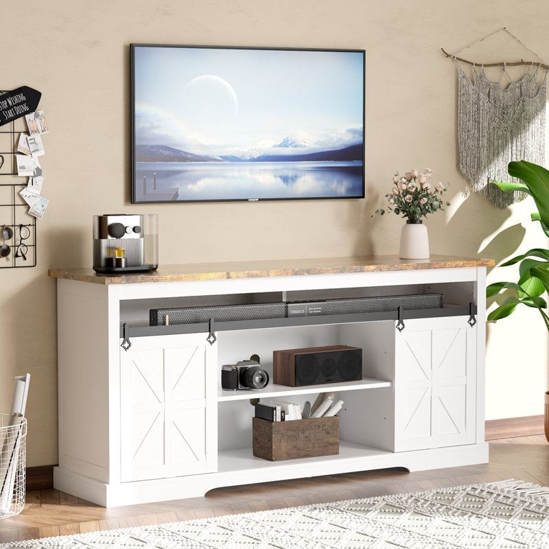 Gracie Oaks Keity Farmhouse 63" TV Stand for 70+ Inch TVs & Reviews ...