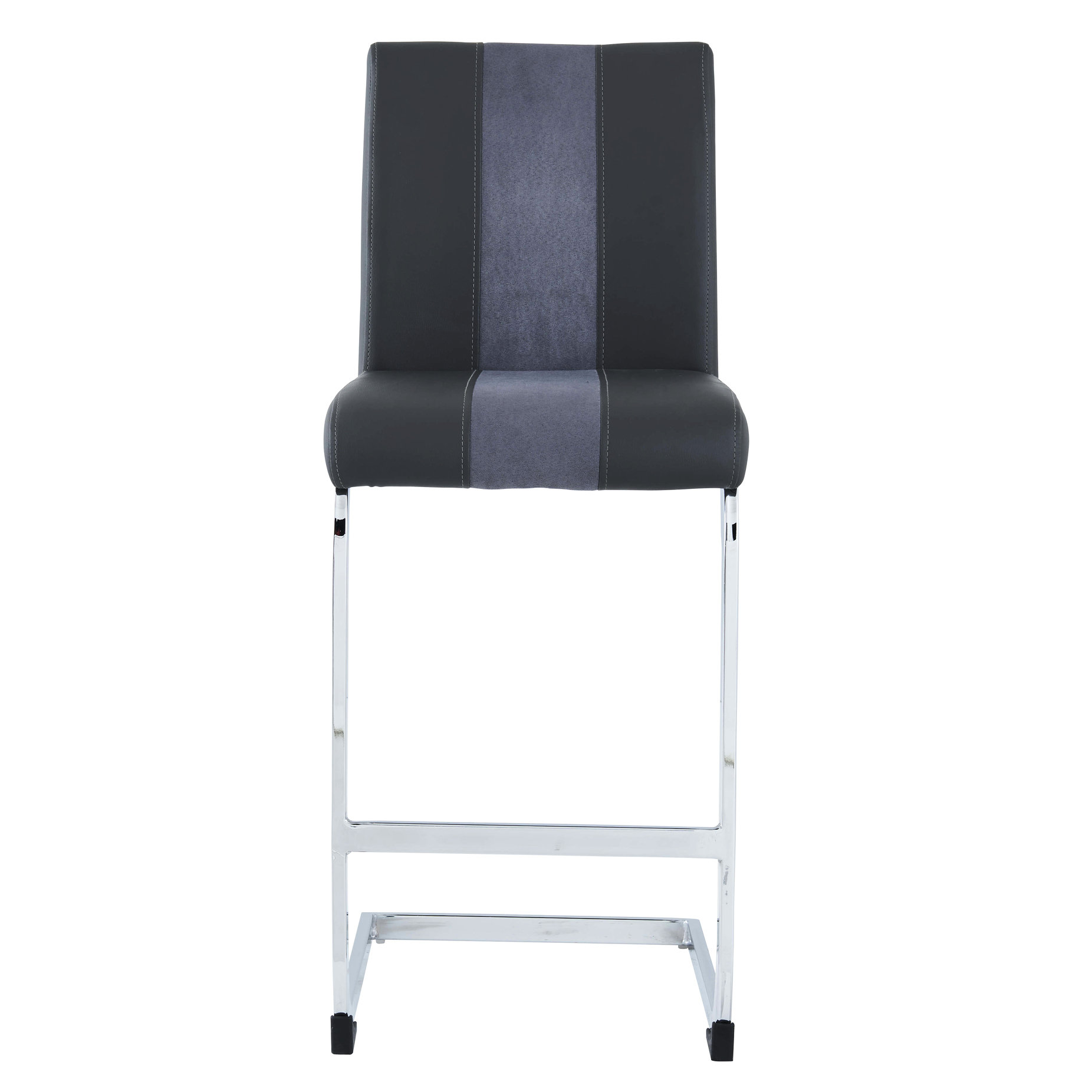 Hokku Designs Grey Bar Stools Kit Of 4 - Upholstered, Sleek Base, Front ...