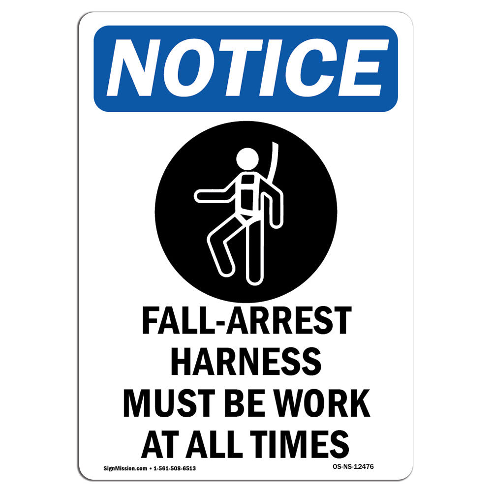 SignMission Fall-Arrest Harness Sign with Symbol | Wayfair