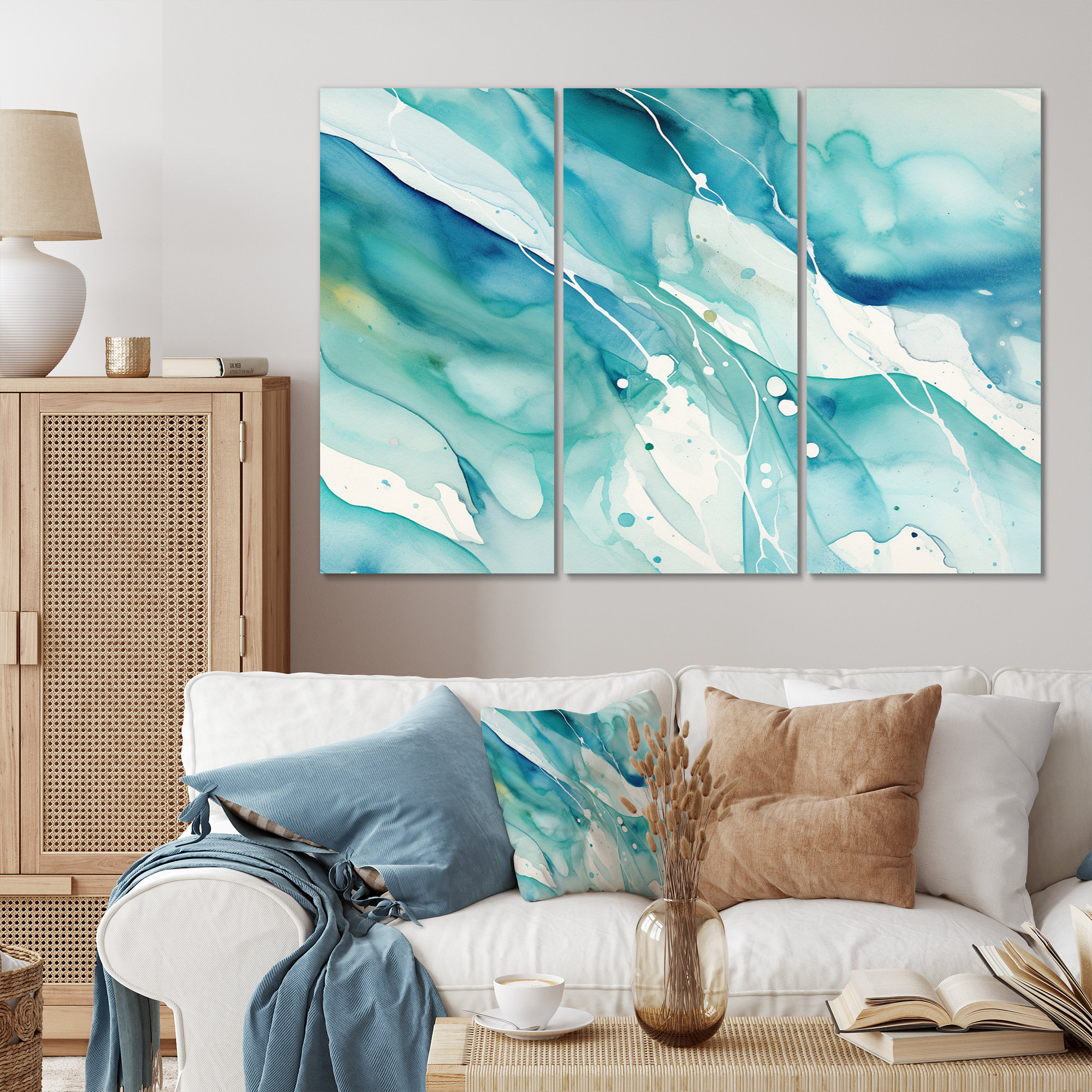 Ivy Bronx Turquoise Waves Impressions Of Infinity II - Abstract Wall ...