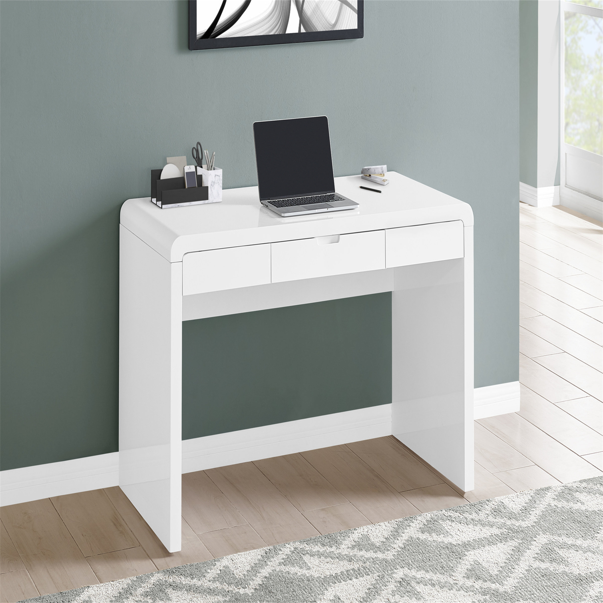 Latitude Run® Versatile Computer Desk With Storage Drawers For Home ...