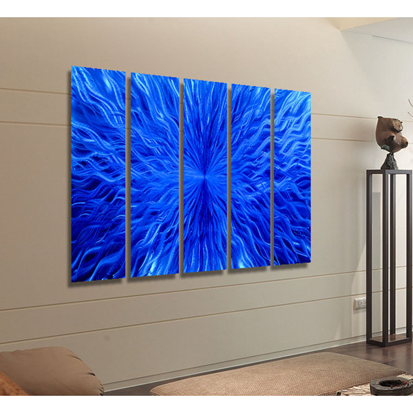 Statements2000 Blue Vortex 5P Epic On Metal 5 Pieces Painting | Wayfair