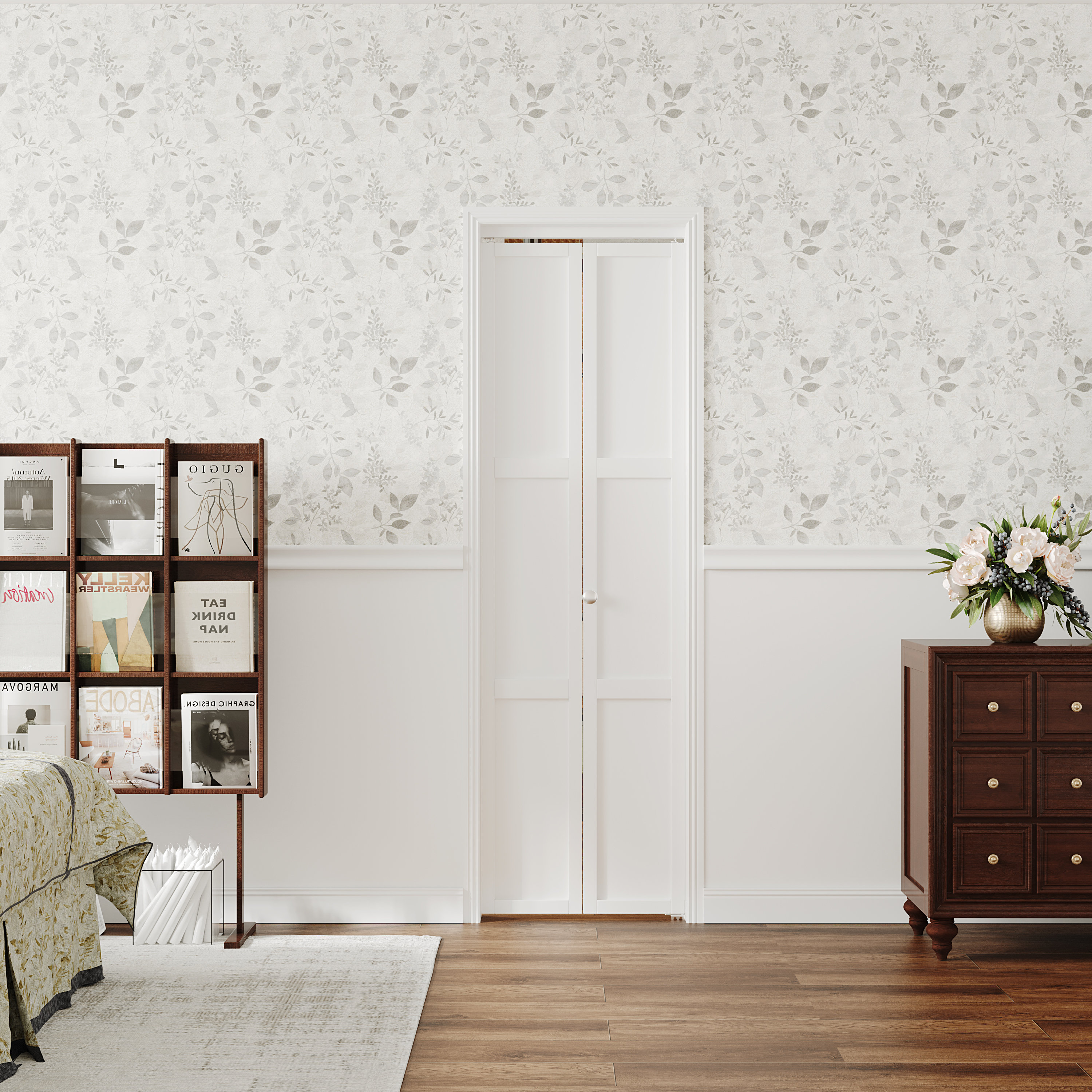 CHIC MODE Bi-Fold Doors, 3-lite Panel Closet Doors Folding Closet Doors ...