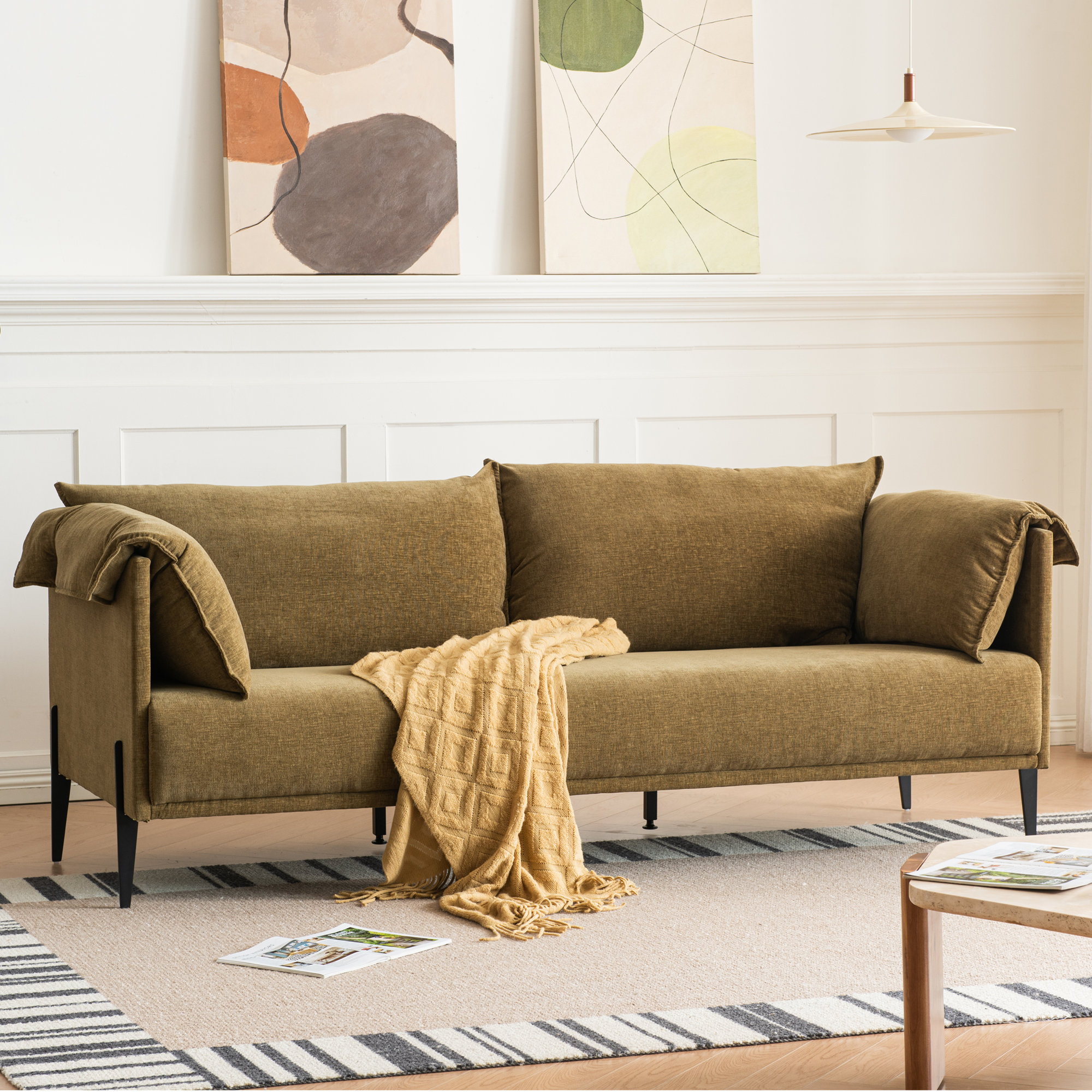 George Oliver Veda 81.88" Upholstered Sofa & Reviews | Wayfair