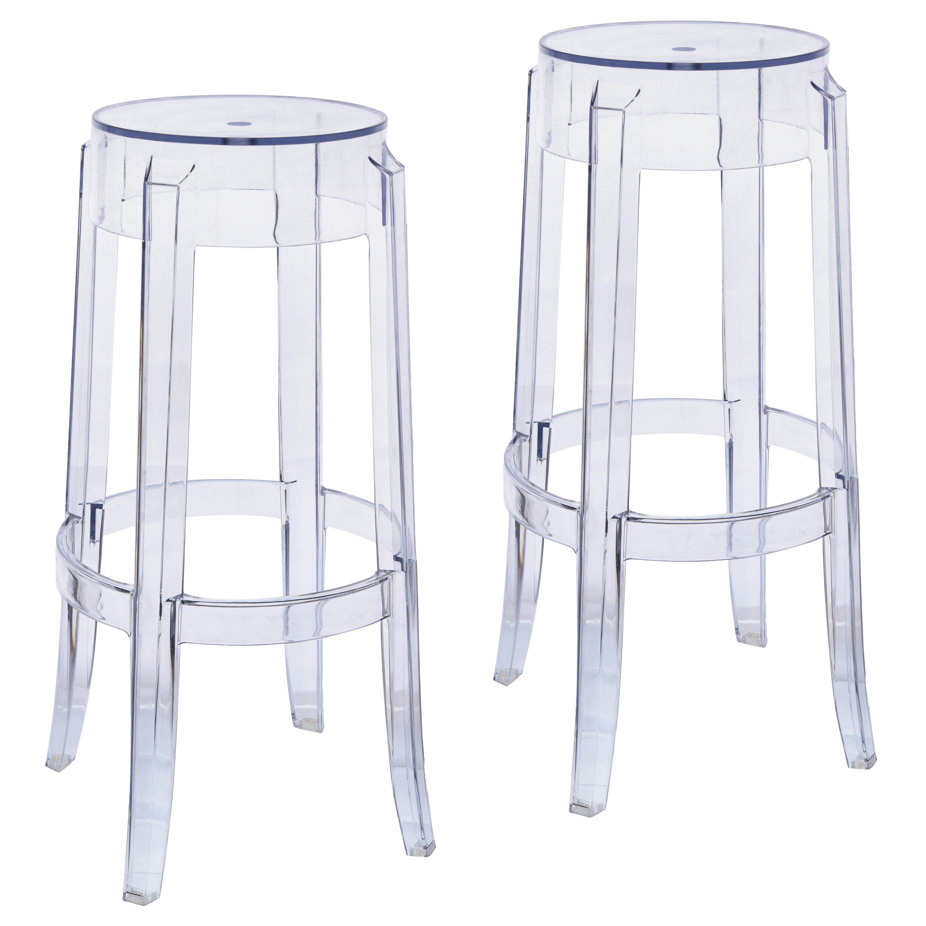 Ivy Bronx Dunminning 29.5'' Bar Stool in Clear Acrylic Seat and Base ...