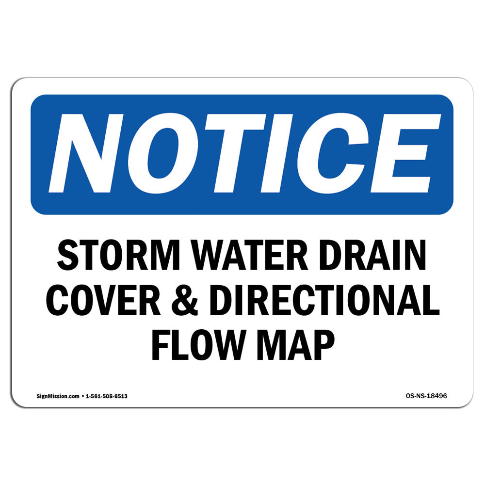 SignMission Storm Water Drain Cover & Directional Flow Map Sign | Wayfair