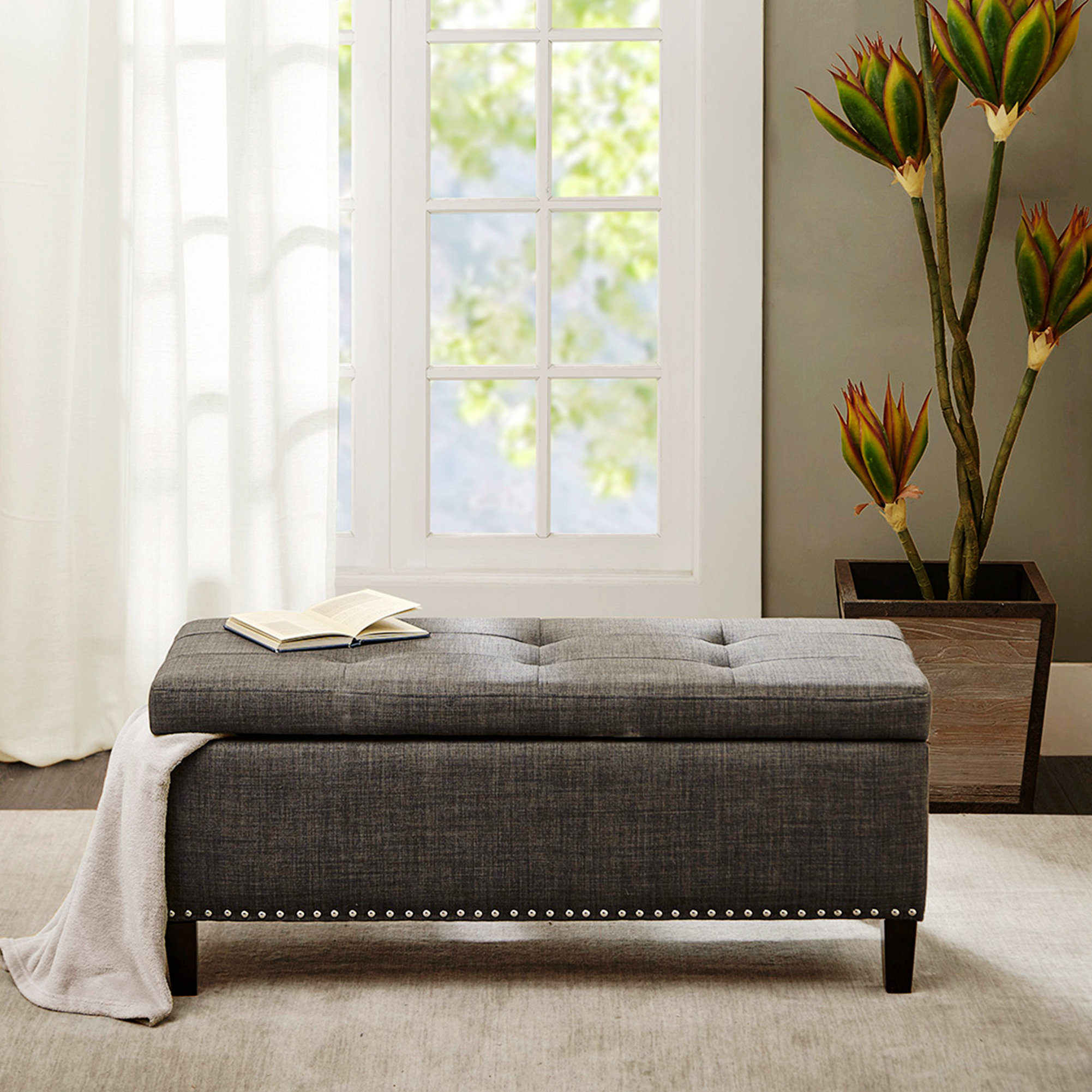 Latitude Run® Tufted Top Storage Bench, Armless/Backless Storage Bench ...