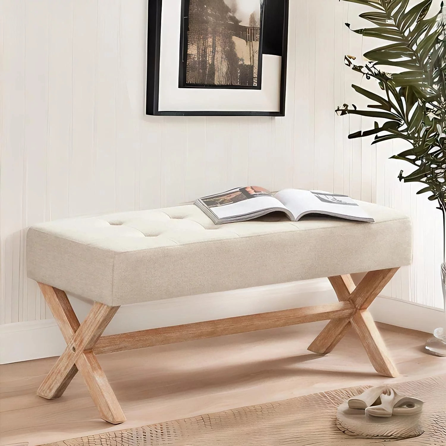 Gracie Oaks Dhati Polyester Blend Upholstered Bench | Wayfair