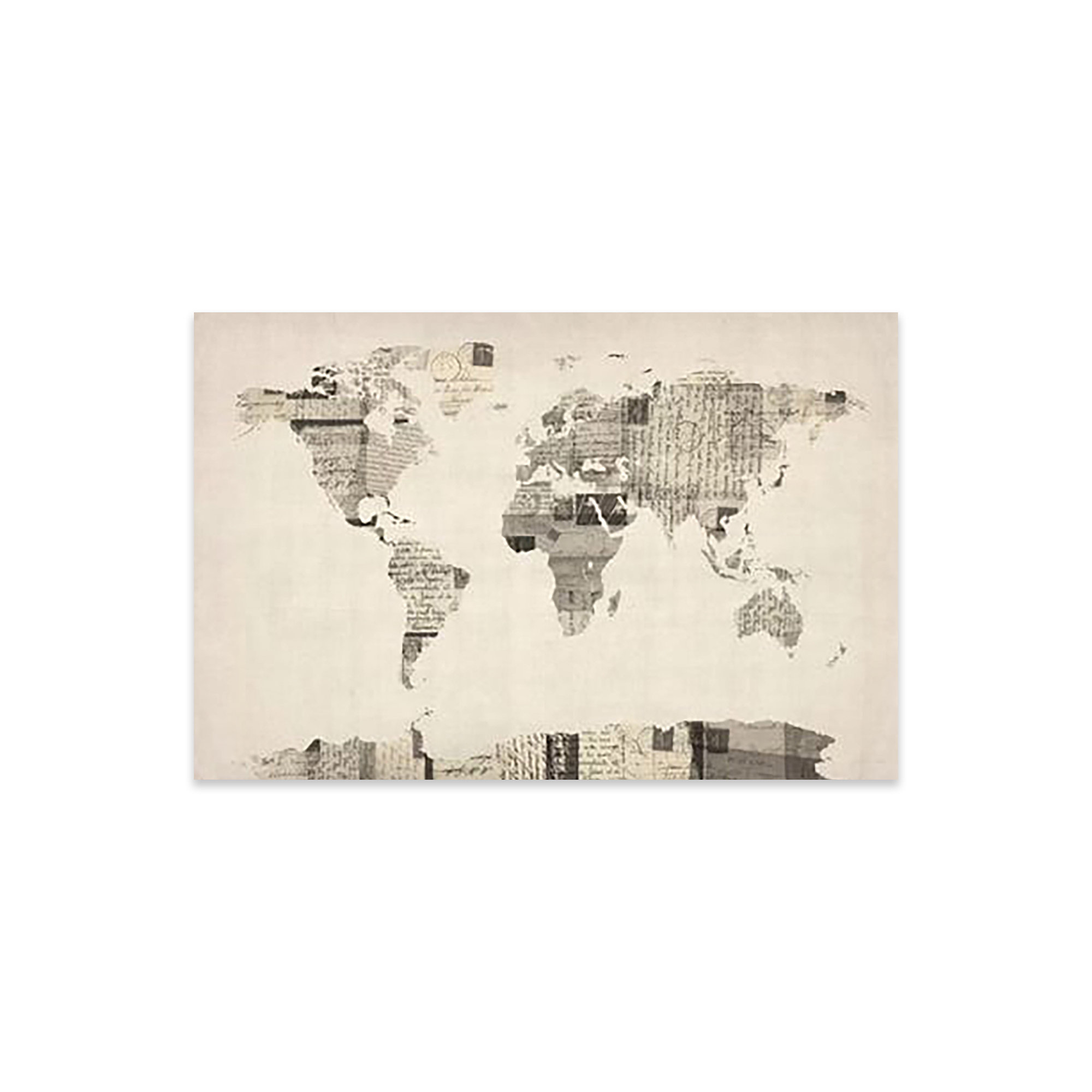 Williston Forge Vintage Postcard World Map Print On Acrylic Glass | Wayfair