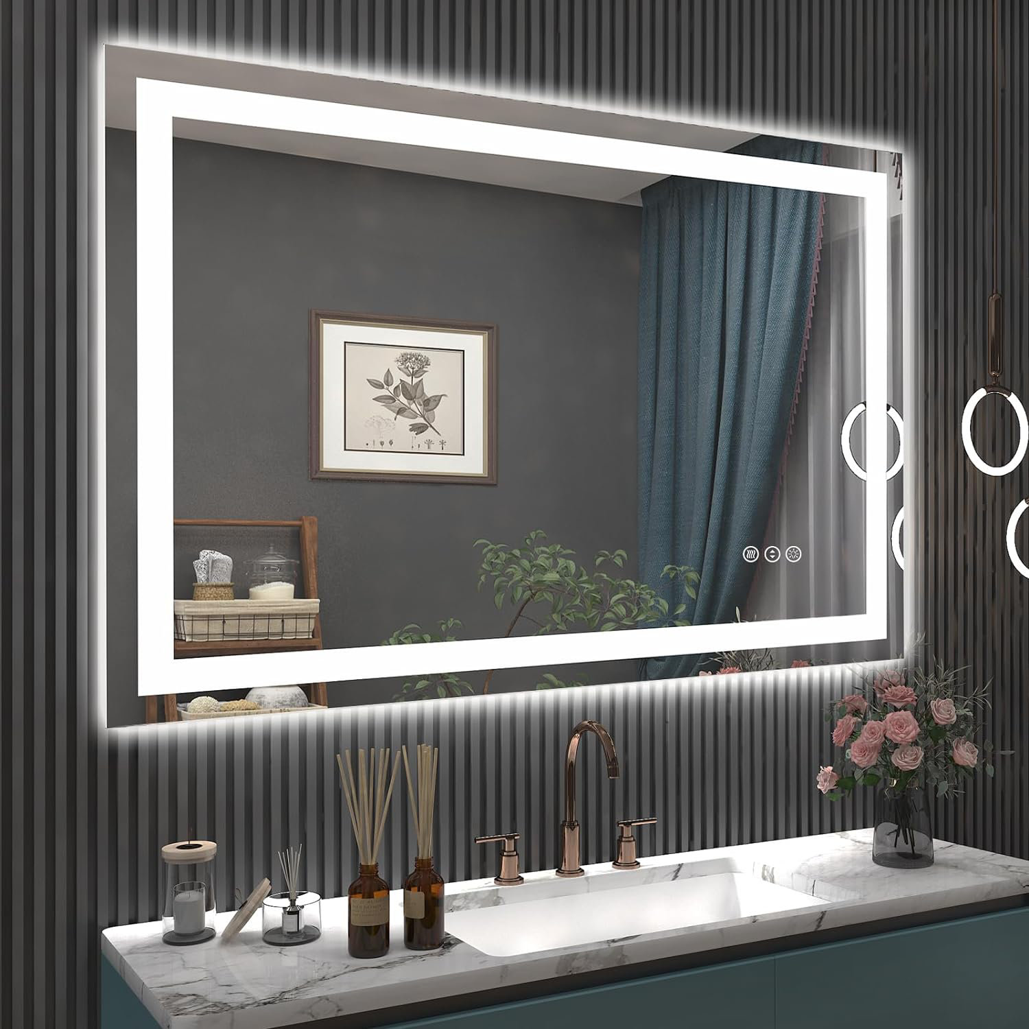 Ivy Bronx Molly Frameless LED Front Light and Backlit 3 Colors Dimmable ...