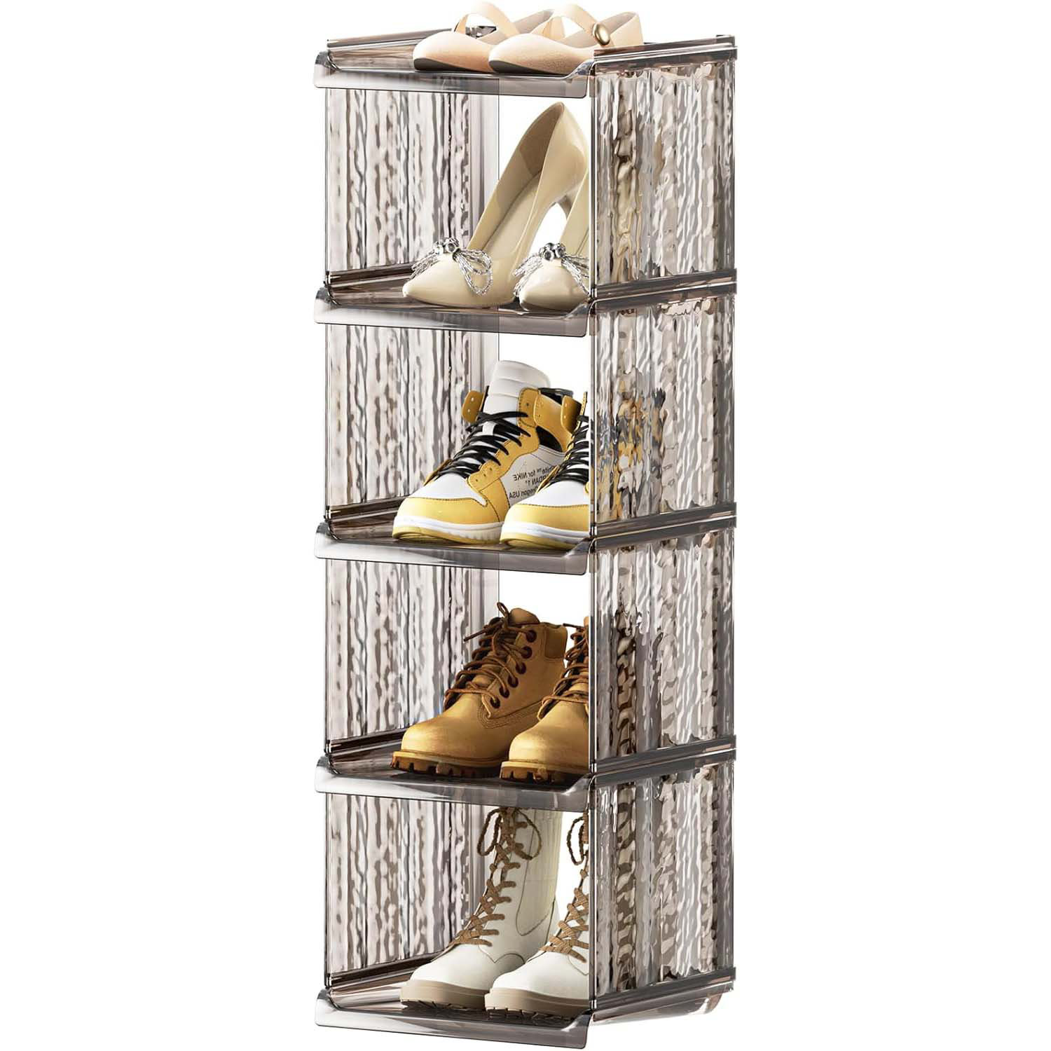 Ivy Bronx Vertical Shoe Rack For Closet, 5-Tier Modular Shoe Organizer ...