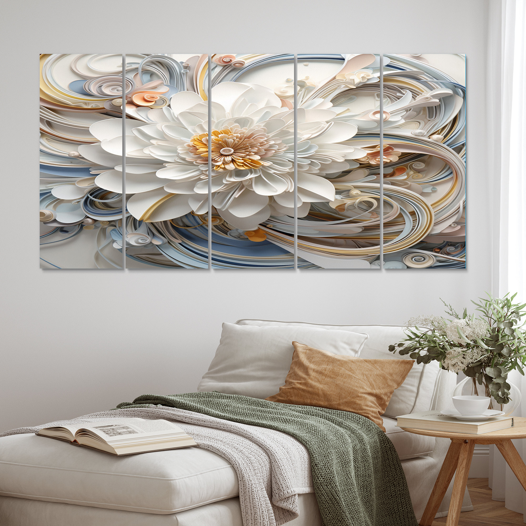 House of Hampton® White Blossoming Spring Fractal Flowers IV - Fractals ...