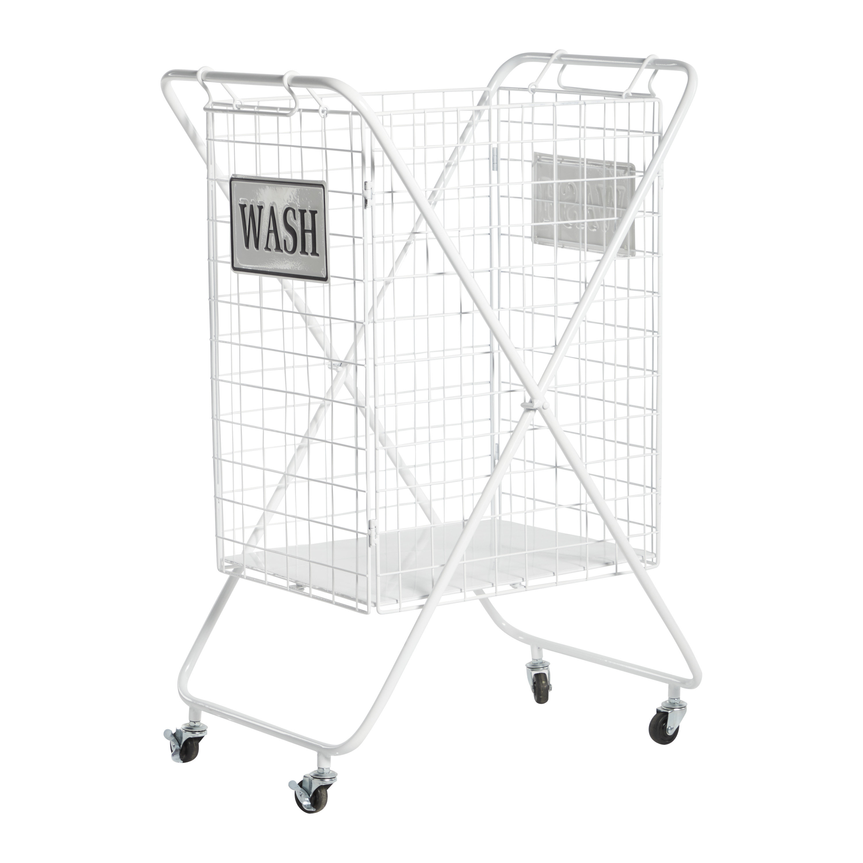 Rebrilliant Moultry Large Metal Laundry Cart | Wayfair