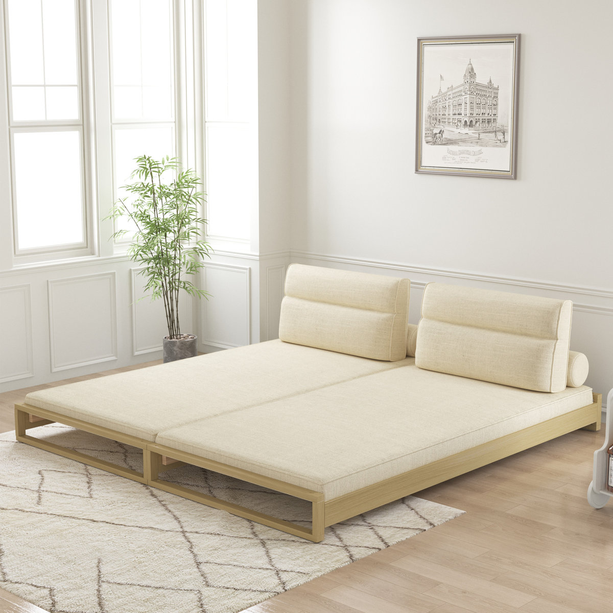 Latitude Run® Stackable Sofa, Convertible Cushioned Sleeper Sofa ...