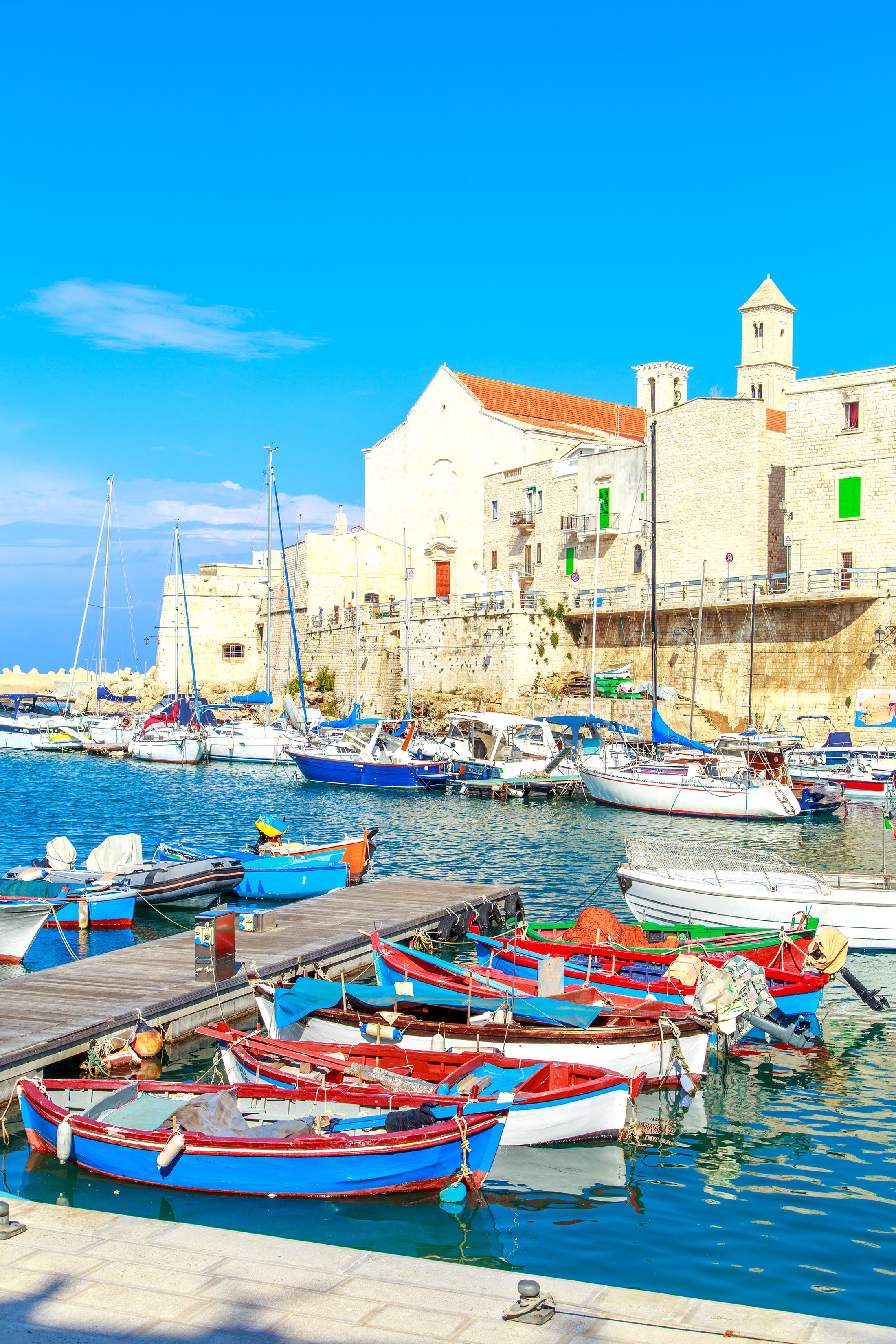 Longshore Tides Port in Giovinazzo, Italy - Wrapped Canvas Photograph ...