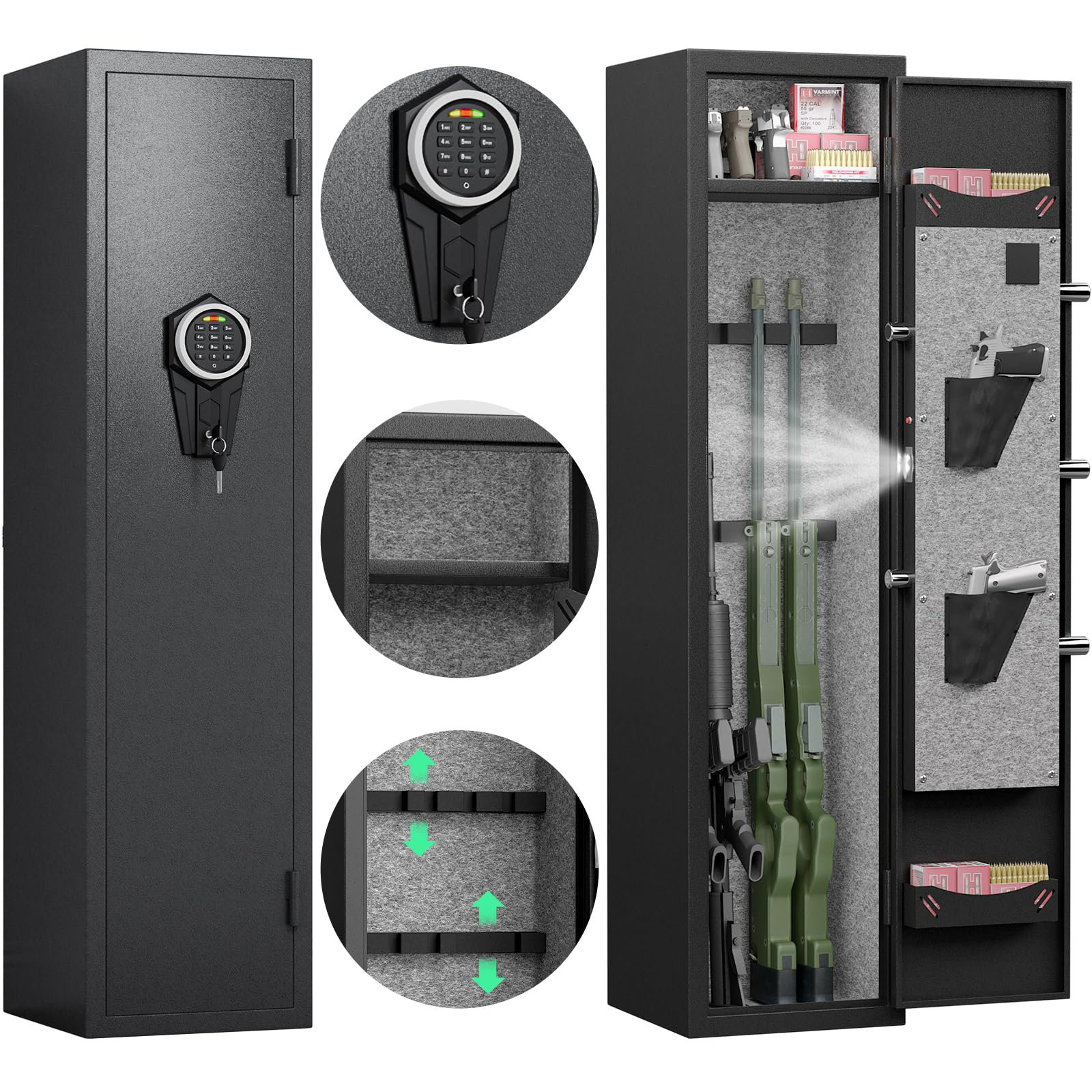 ZenithZest 3-5 Gun Safe for Rifles and Pistols, Quick Access Rifle Gun ...