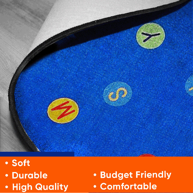 Kid Carpet Alphabet Dots Semi Circle Rug | Wayfair