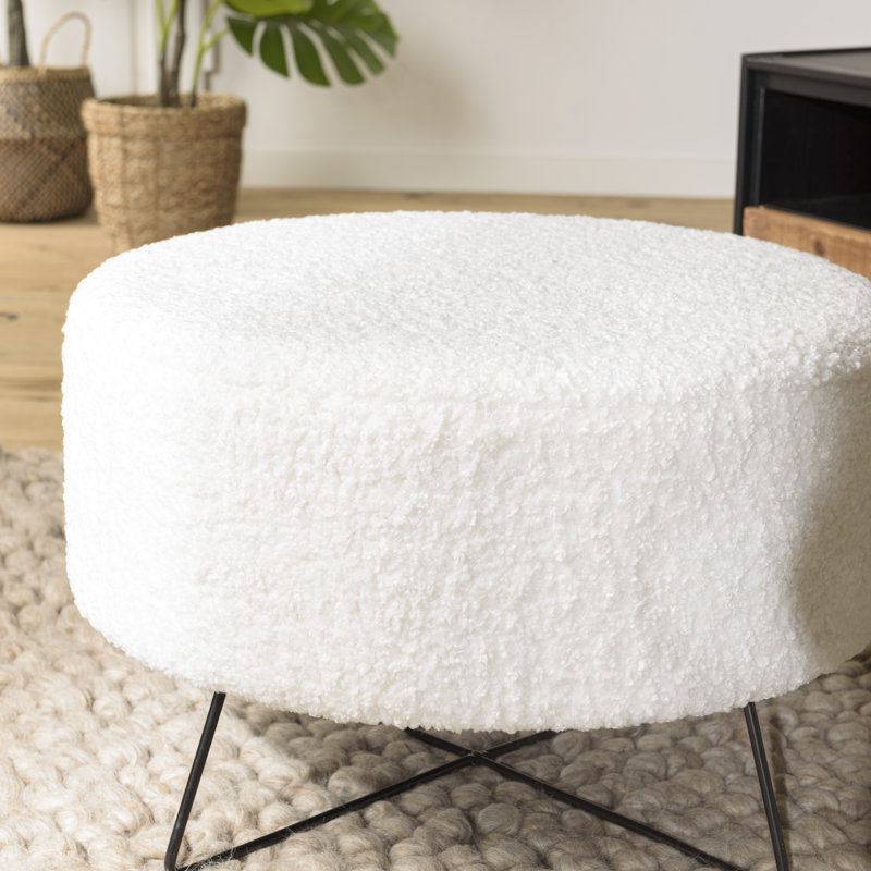 Latitude Run 54Cm Wide Round Footstool Ottoman & Reviews | Wayfair.co.uk