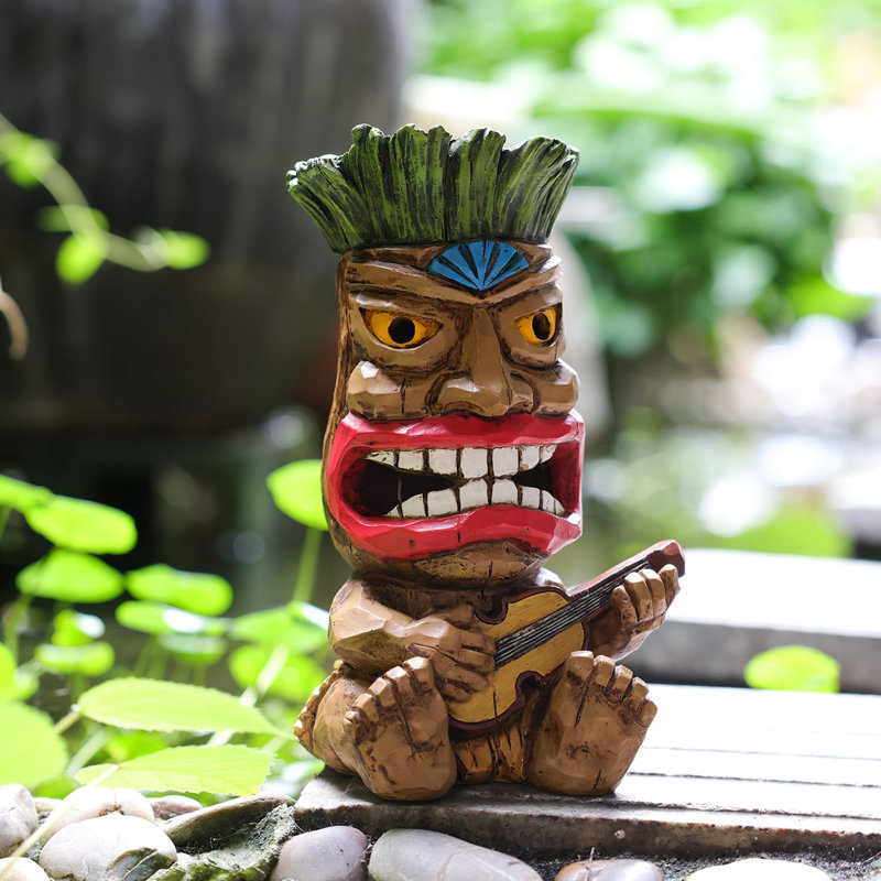Trinx Solar Tiki Statue Outdoor Decor | Wayfair