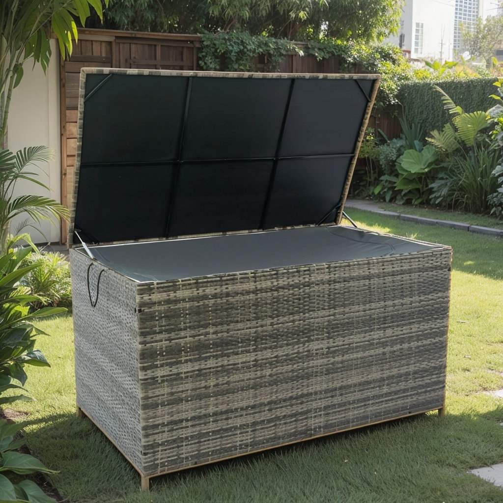 ROKAWO Weatherproof Patio Wicker Deck Storage Box 200 Gallon | Wayfair