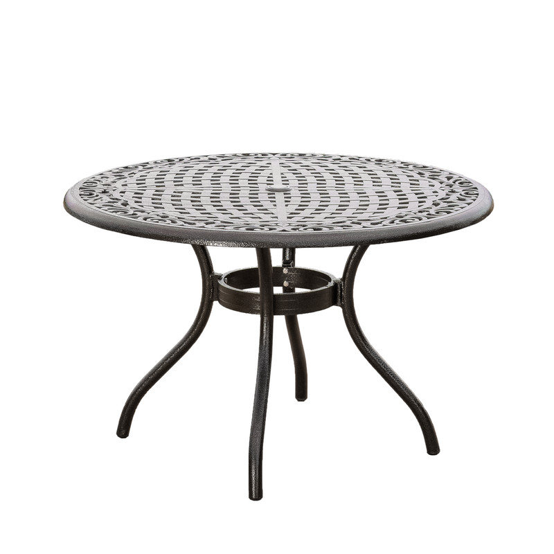 Red Barrel Studio® Round Outdoor Dining Table - Aluminum Patio Table ...