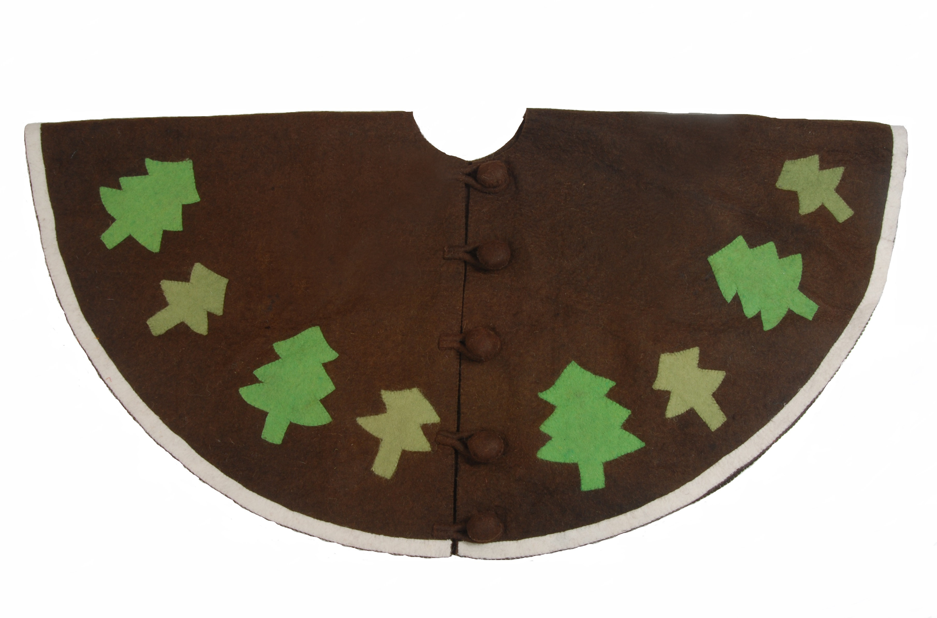 Arcadia Home Handmade Christmas Tree Skirt in Felt - Rustic Trees on ...
