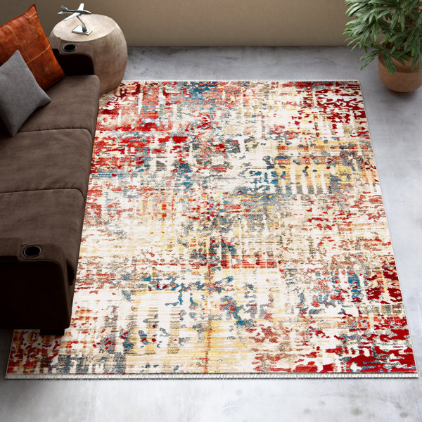 Trent Austin Design® Charest Abstract Cut Pile Red/Beige Area Rug ...
