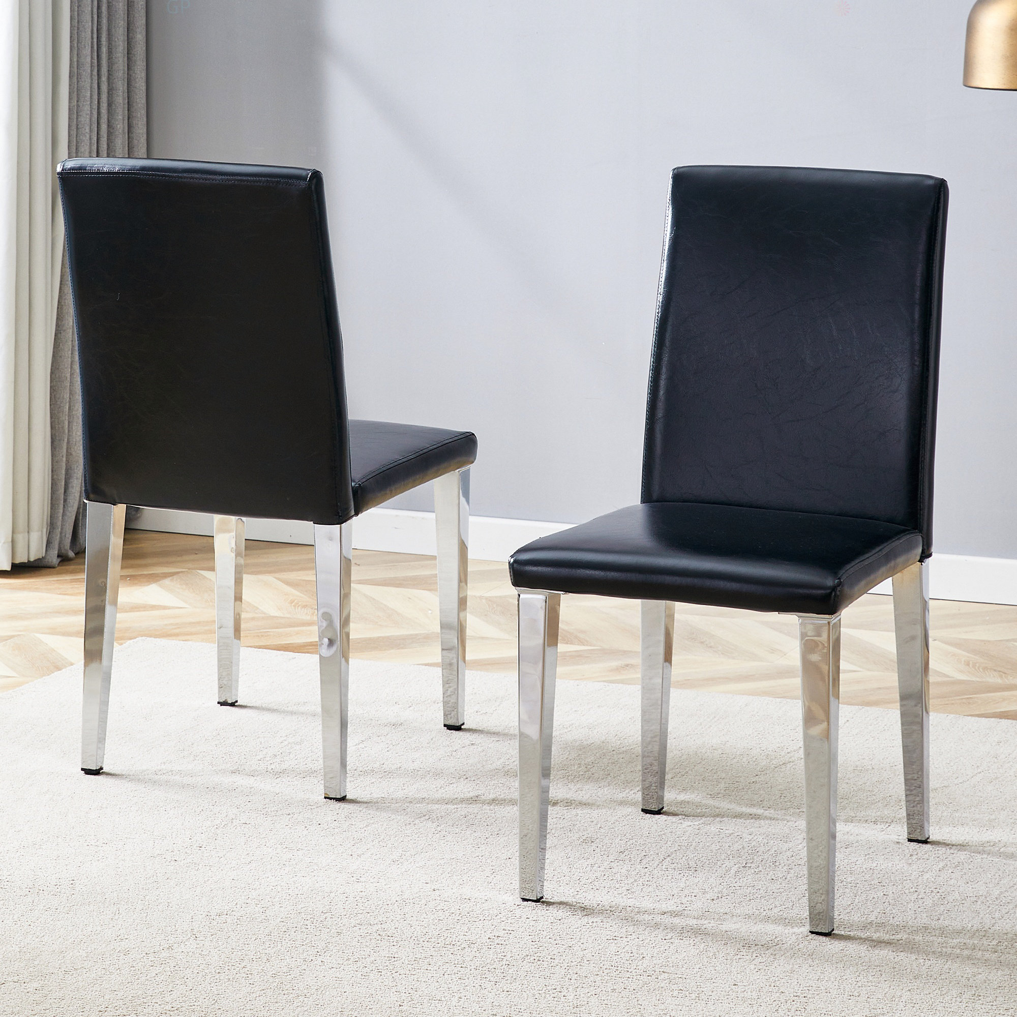 Ebern Designs Four PU Dining Chairs, Simple And Versatile, Comfortable ...